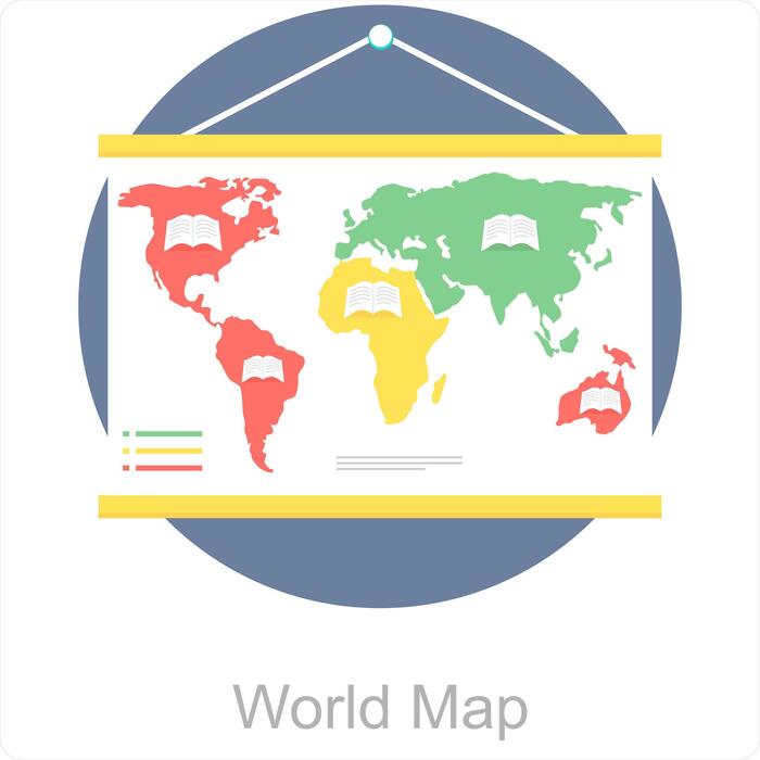 Flat World Map Vector Art, Icons, and Graphics for Free Download