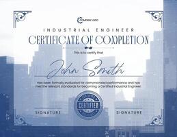 Certificate Of Completion Template Blue Blue And Gold Certificate