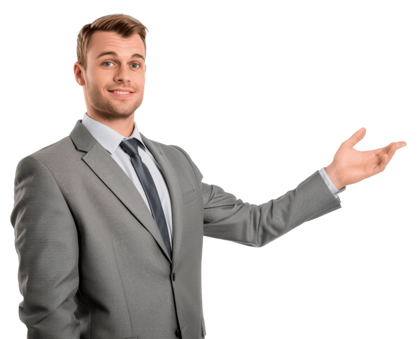 Man Presenting PNGs for Free Download