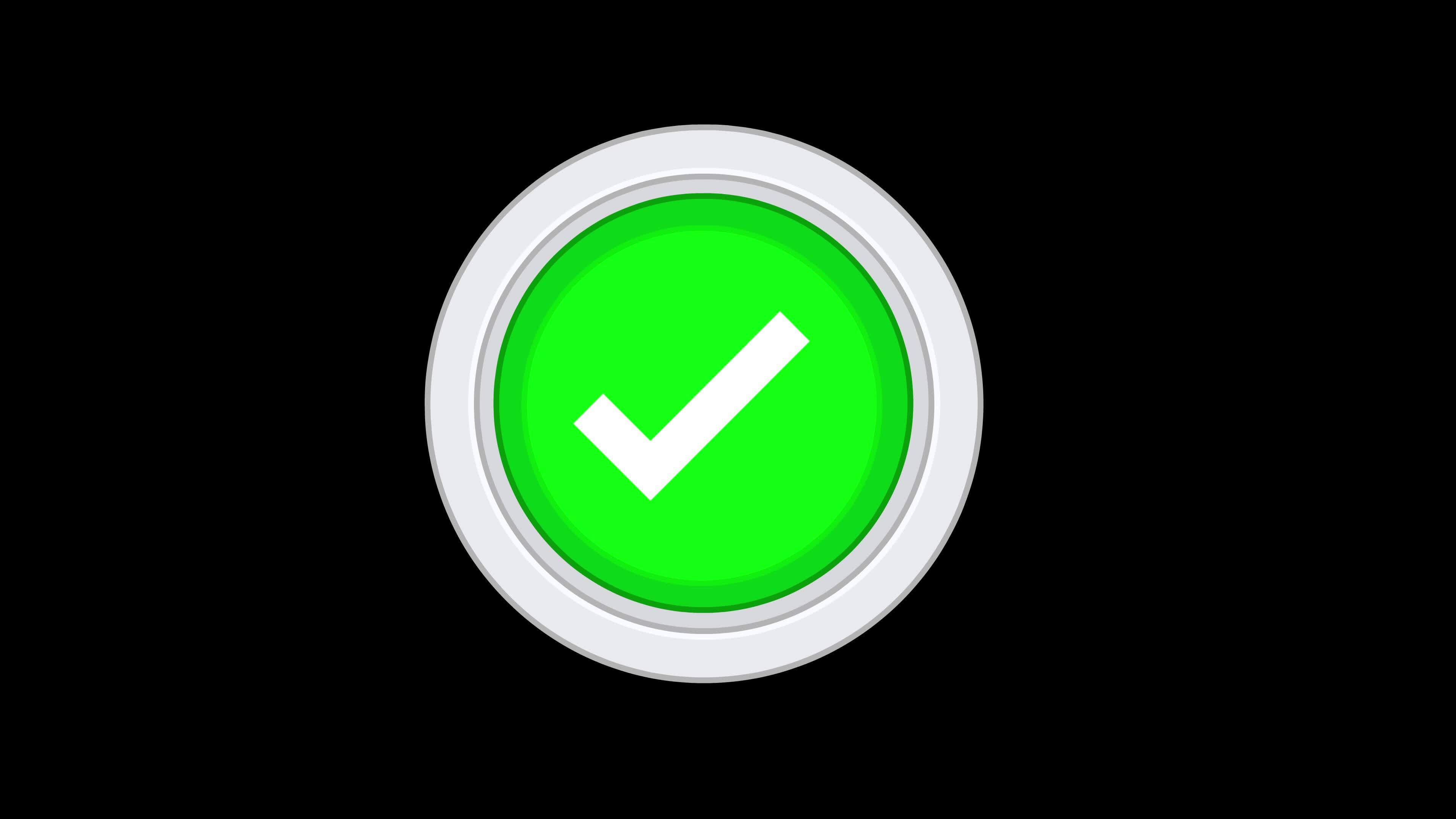 Tick mark push green button animation of the phone confirmed icon phone interface icon ...