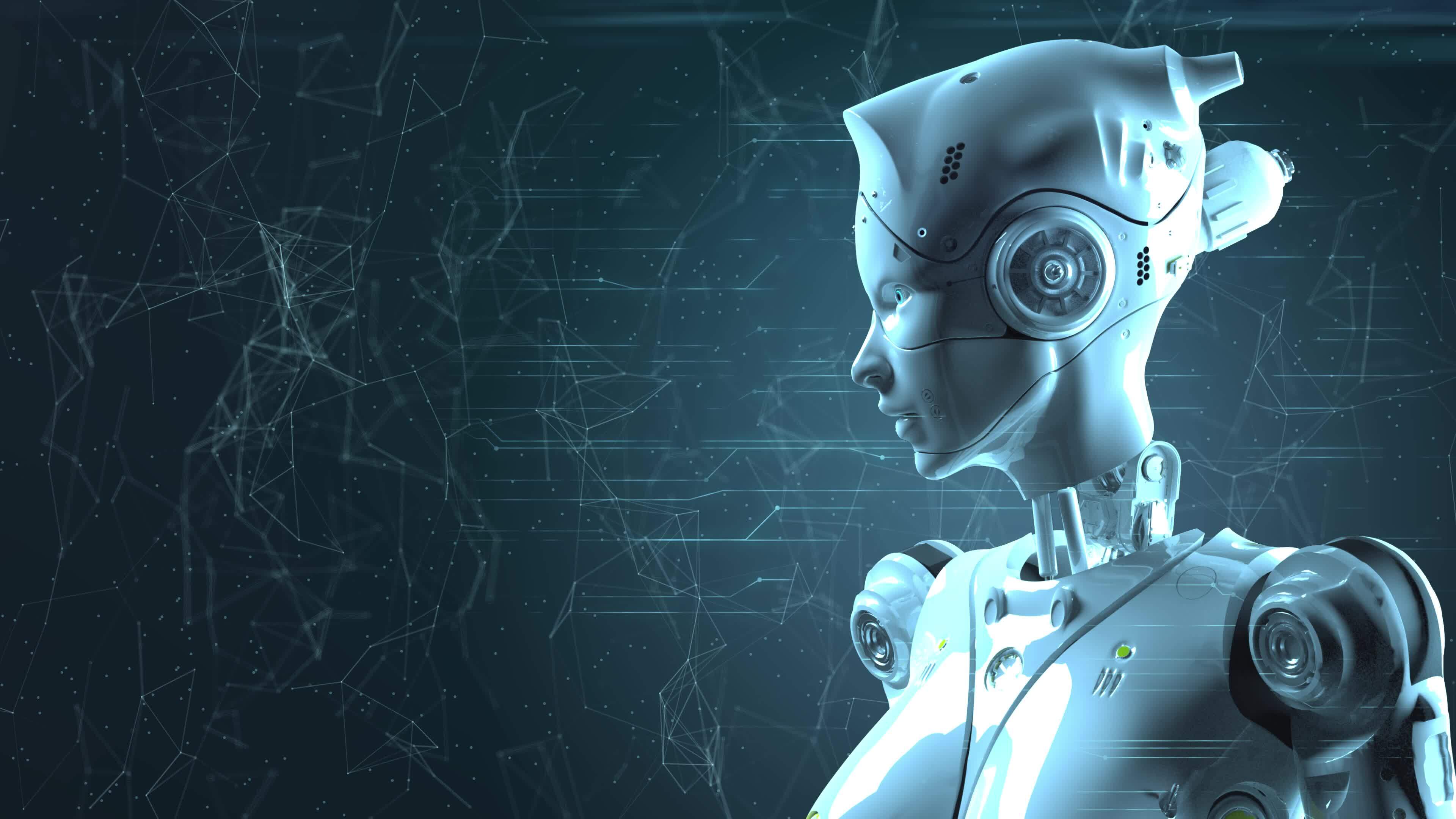 technology robot sci fi robots robot face woman Artificial Intelligence 41753875 Stock Video at ...