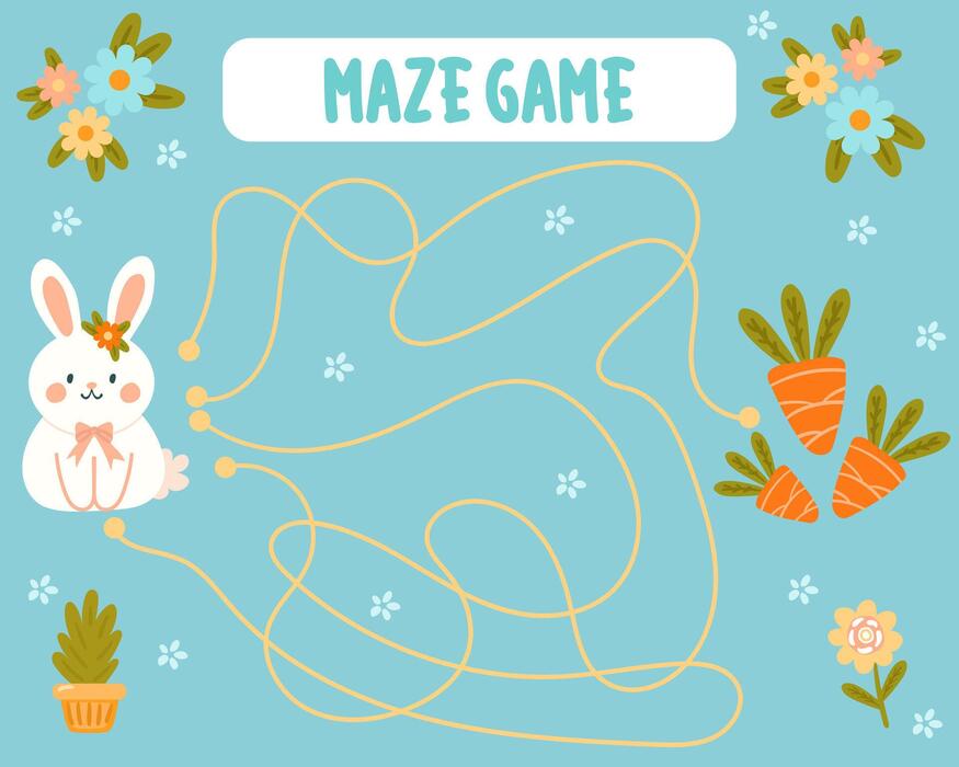 Rabbit Maze Vector Art, Icons, and Graphics for Free Download