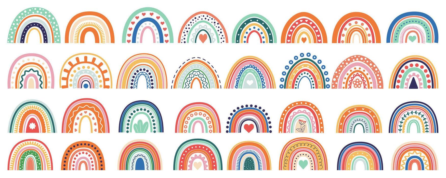 Bohemian Rainbow Vector Art, Icons, and Graphics for Free Download