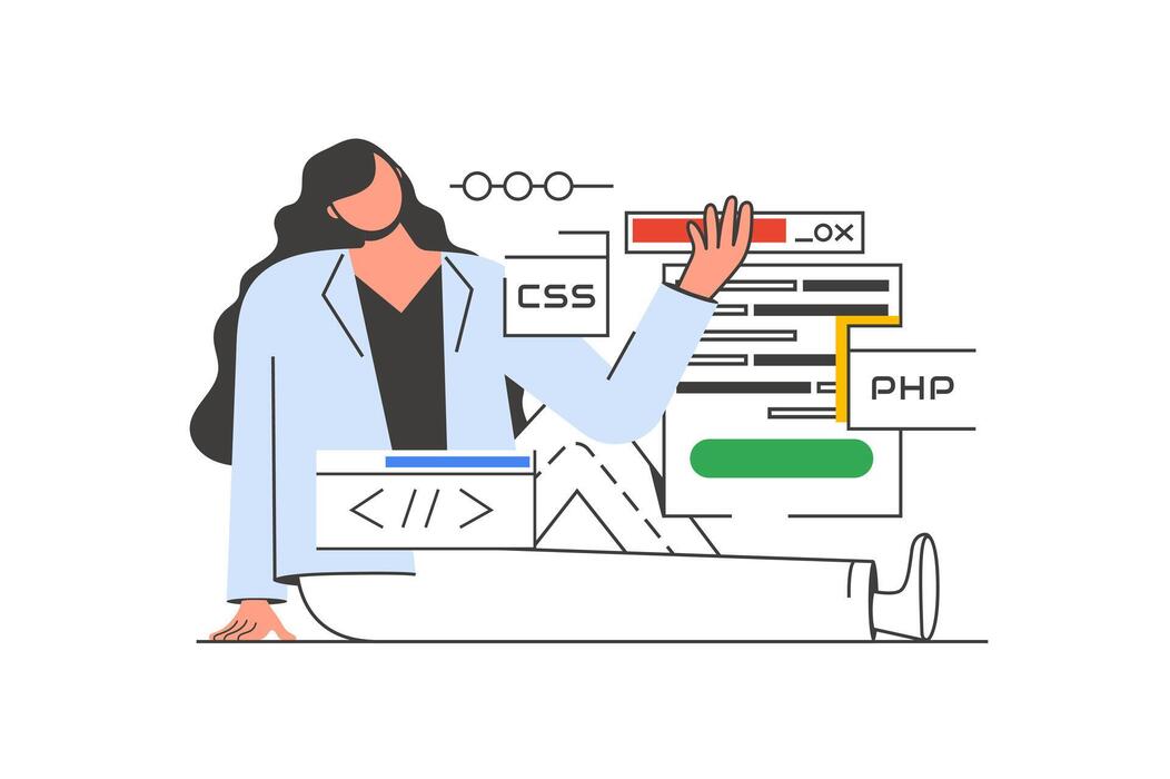 Female Web Developer Vector Art, Icons, and Graphics for Free Download
