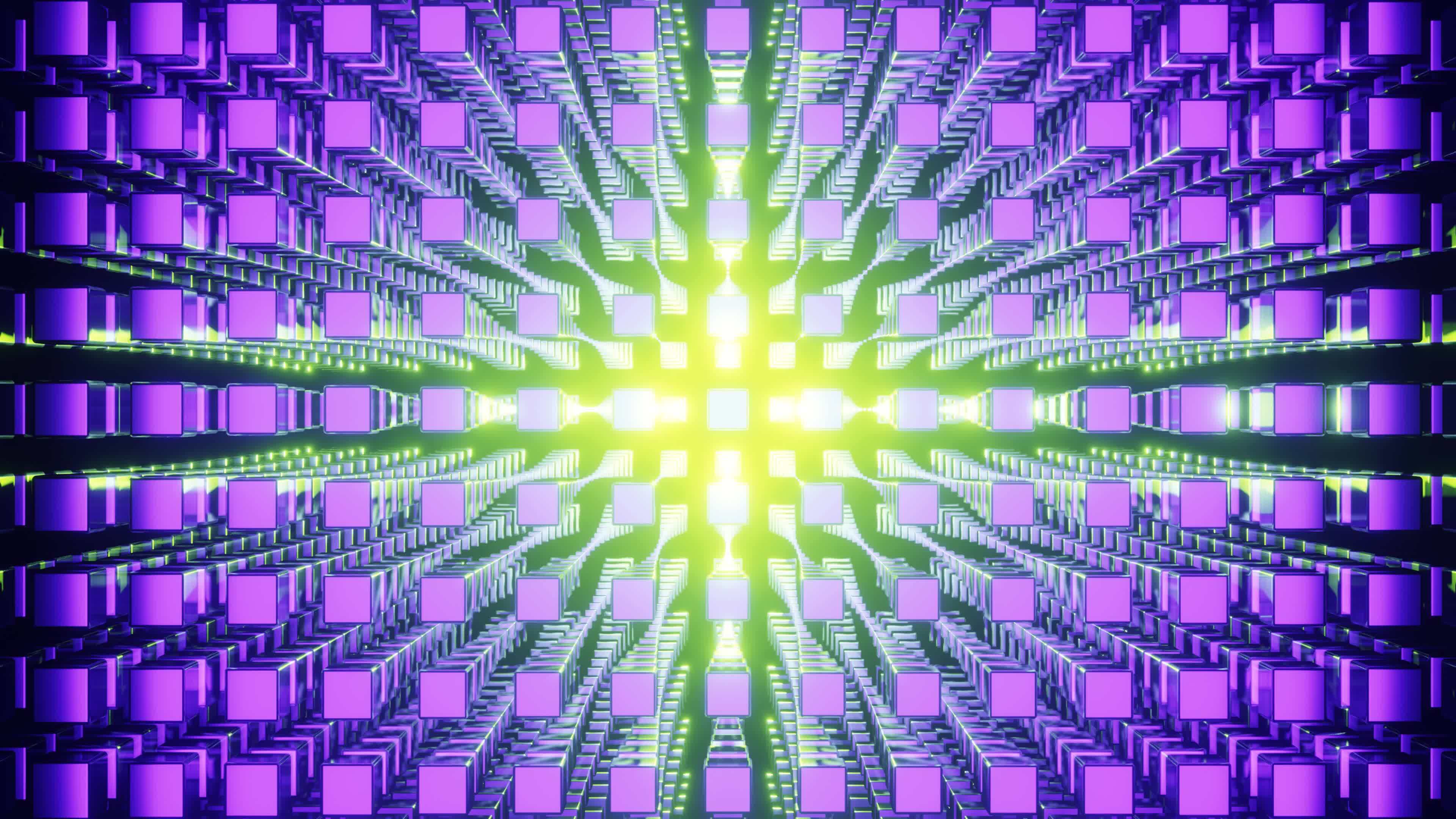 Purple And Lime Abstract Cube Volume Background Vj Loop 41934238 Stock