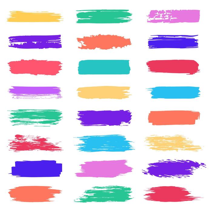 Colorful Brush Strokes Vector Art, Icons, and Graphics for Free Download