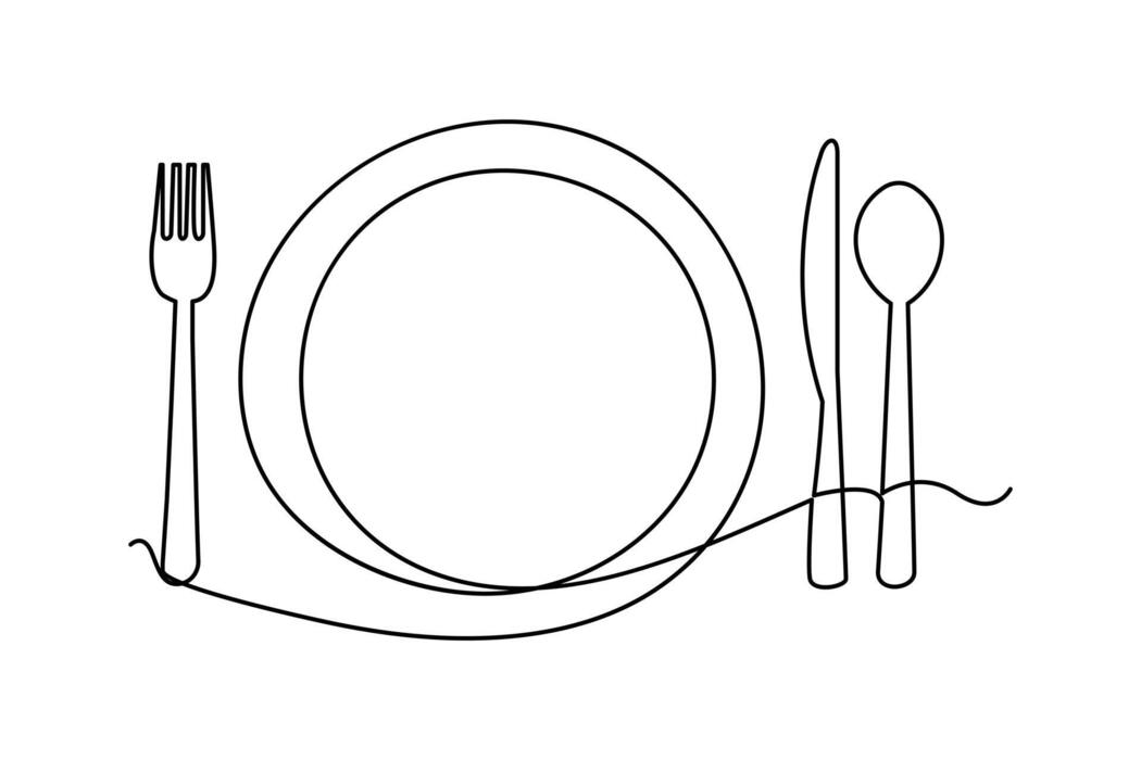Dinner Line Drawing Vector Art, Icons, and Graphics for Free Download