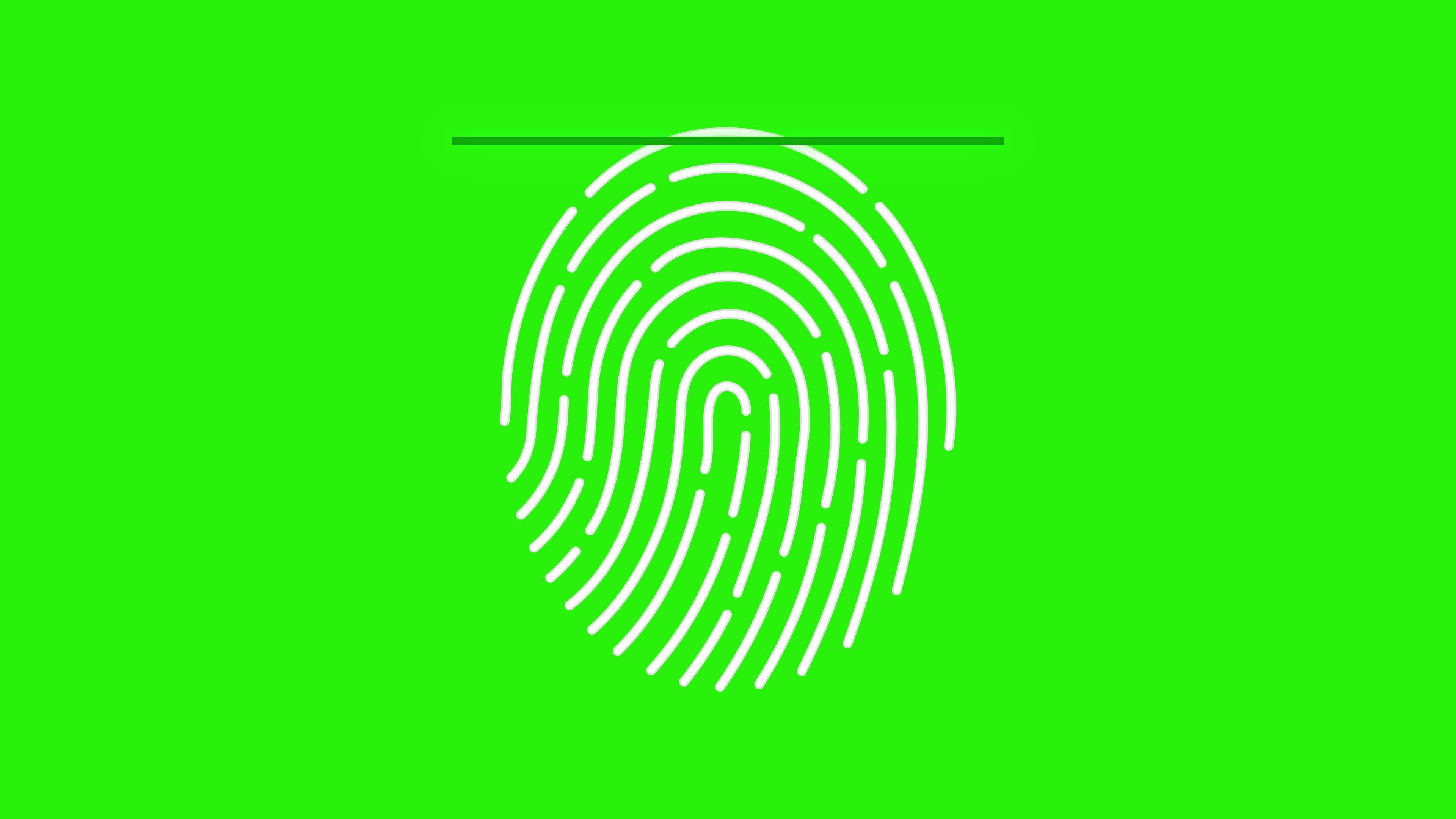 Fingerprint Scanner Animation on green background. Scanner For Fingerprint Verification. Full HD ...