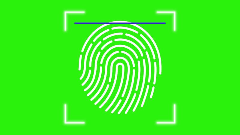 Fingerprint Scanner Animation on green background. Scanner For Fingerprint Verification. Full HD ...
