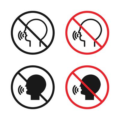 No Talking Sign Vector Art, Icons, and Graphics for Free Download