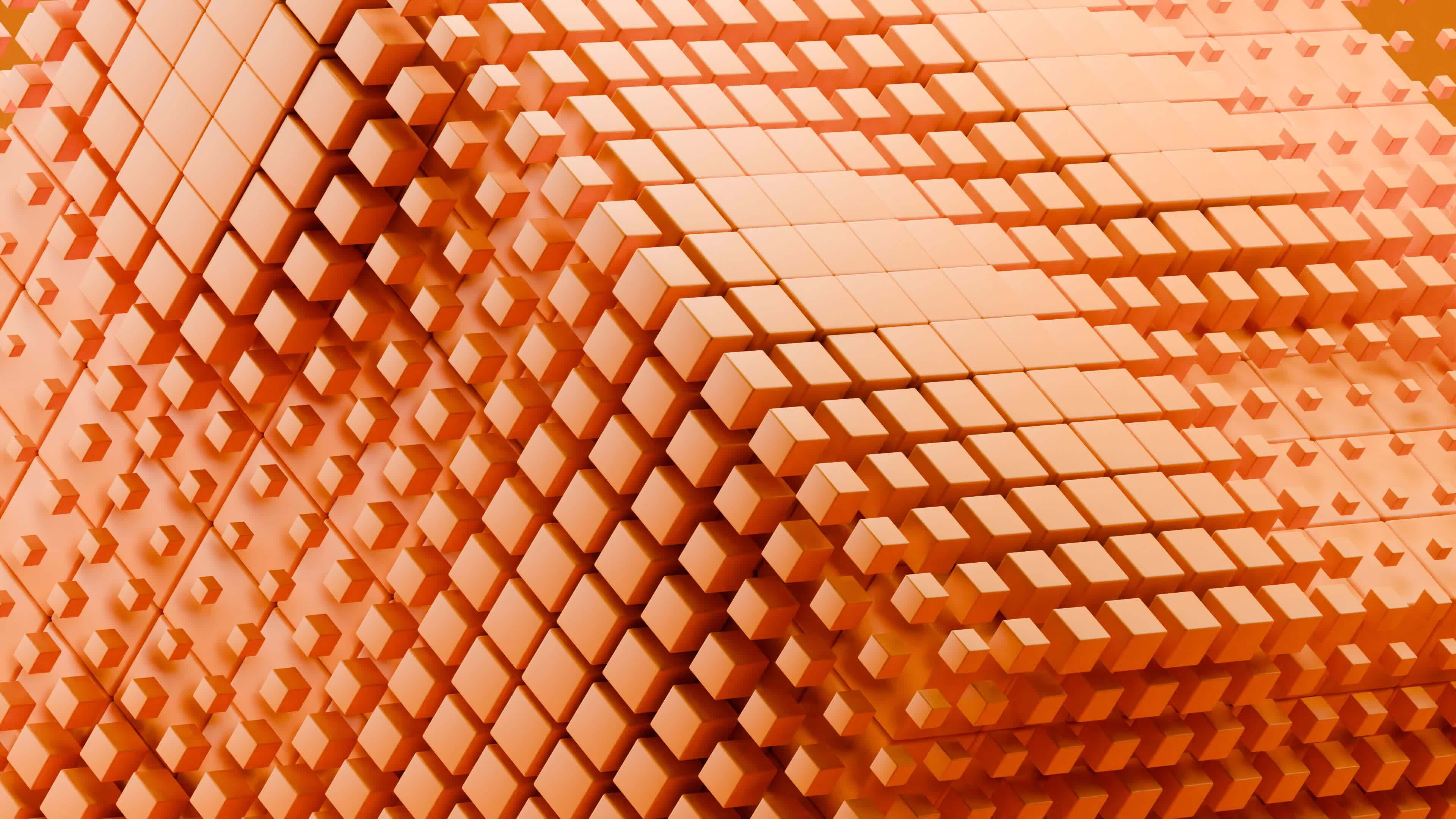 3d Render Abstract Art Animation With 3d Looping Cube In Orange Color 42074477 Stock Video At