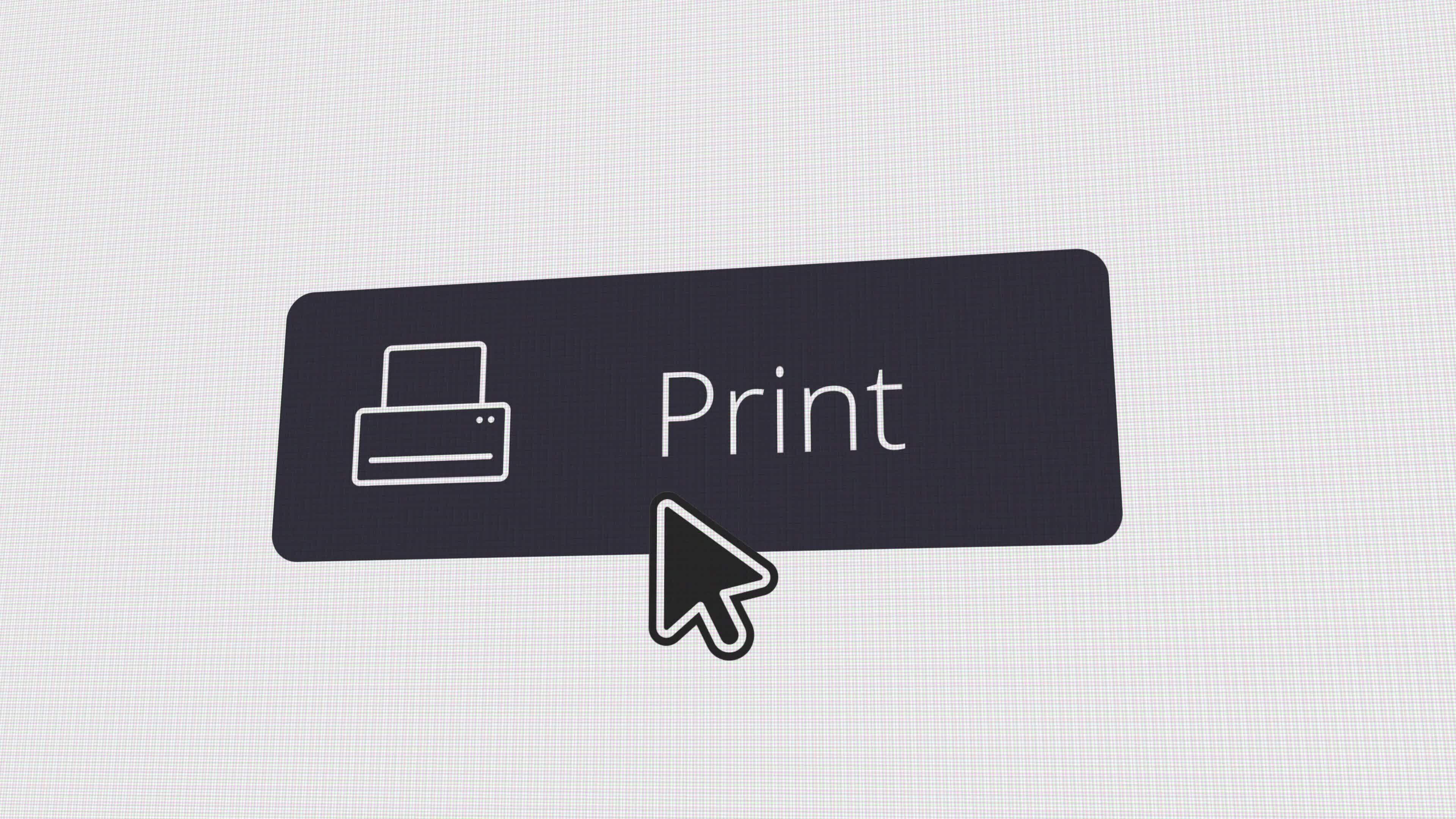cursor clicks print button, printer printing a document or photo image, computer screen effect ...