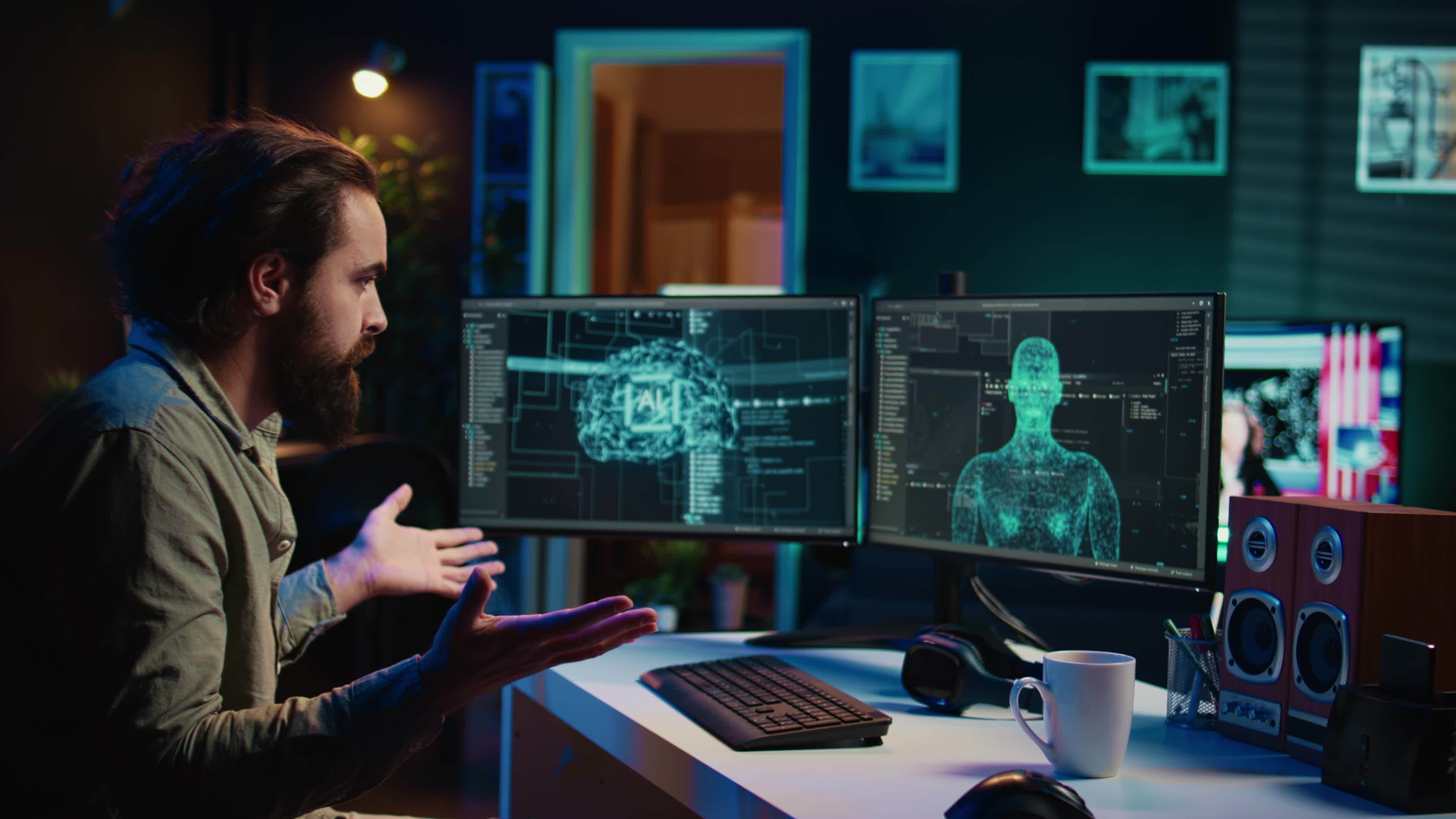 Man feeling speechless after seeing AI gaining anthropomorphic form and ...