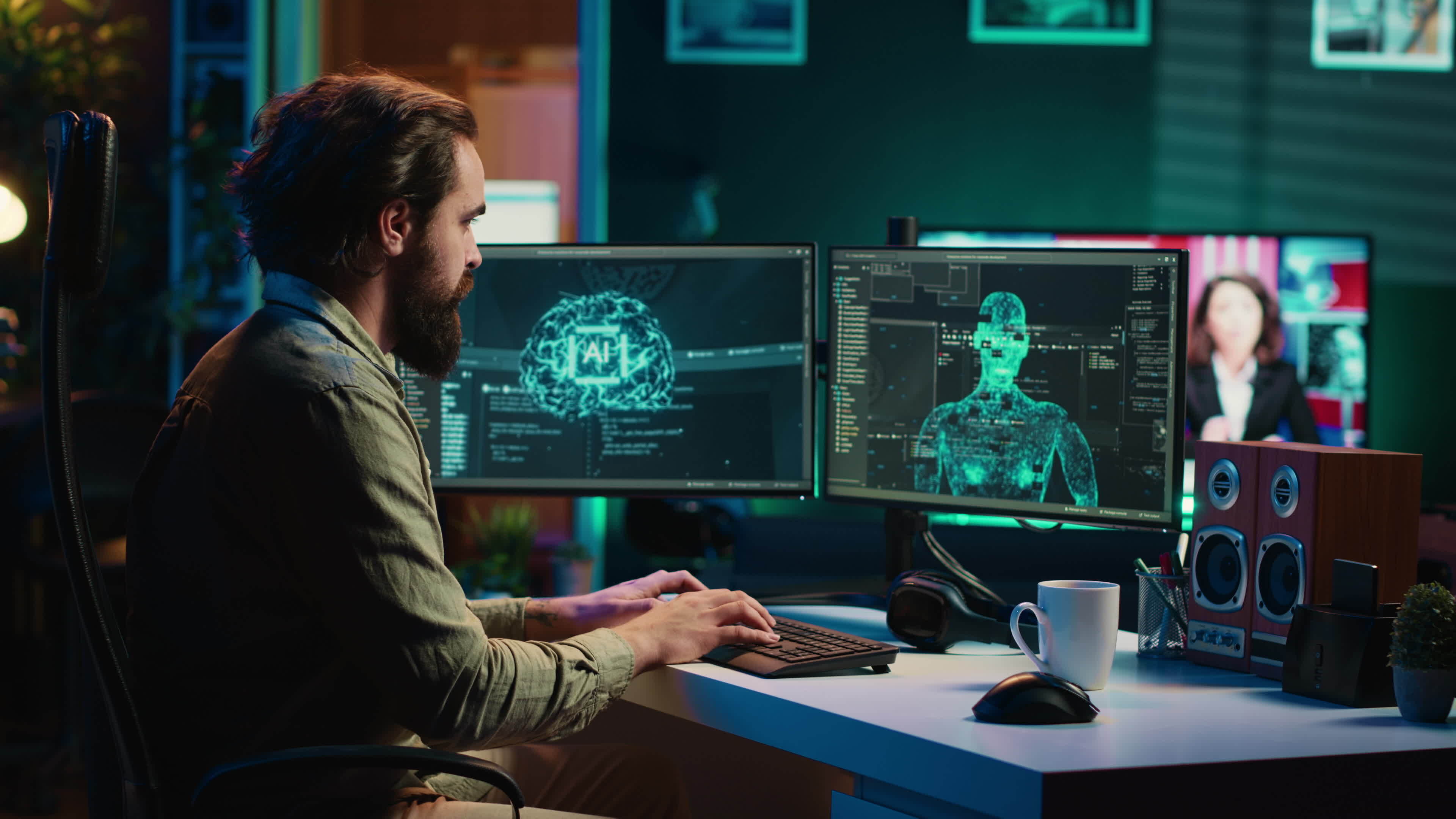 yo consciente agi ai ganando humanoide formar dentro ciberespacio ...