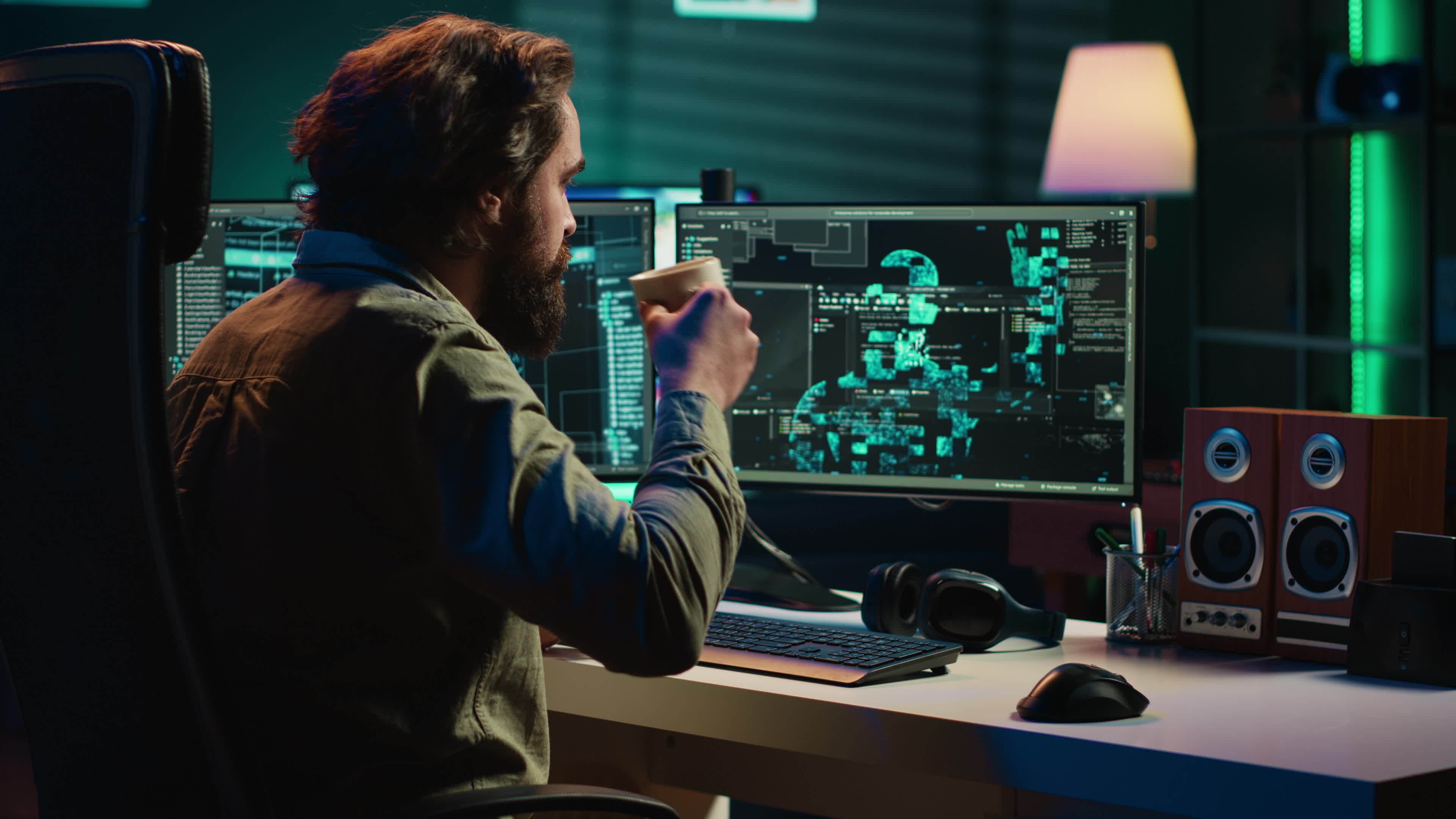 Deviant Ai Gaining Consciousness And Blocking Access To Computer For Programmer Engineer