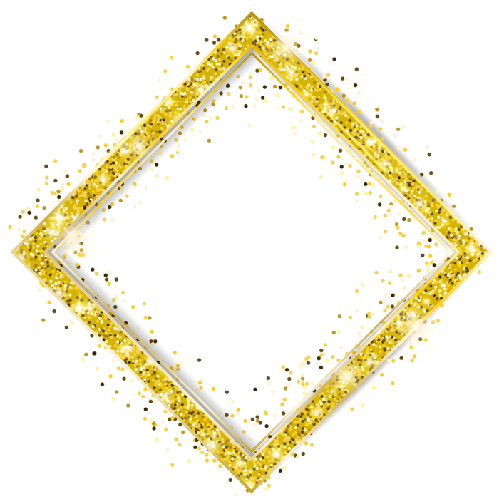Gold Glitter Circle Frame PNGs for Free Download