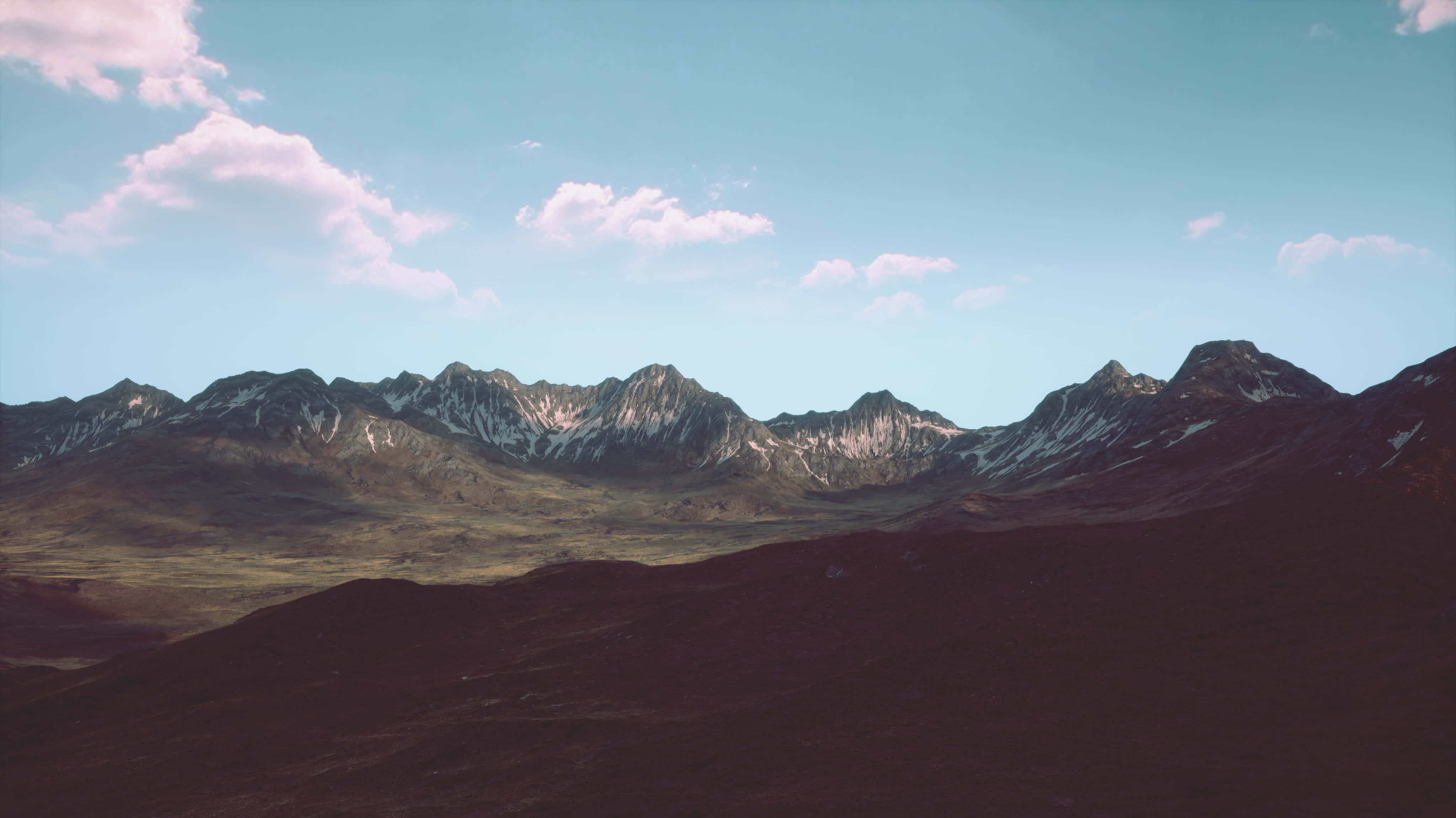 A majestic mountain range with picturesque clouds in the sky 42277984 ...