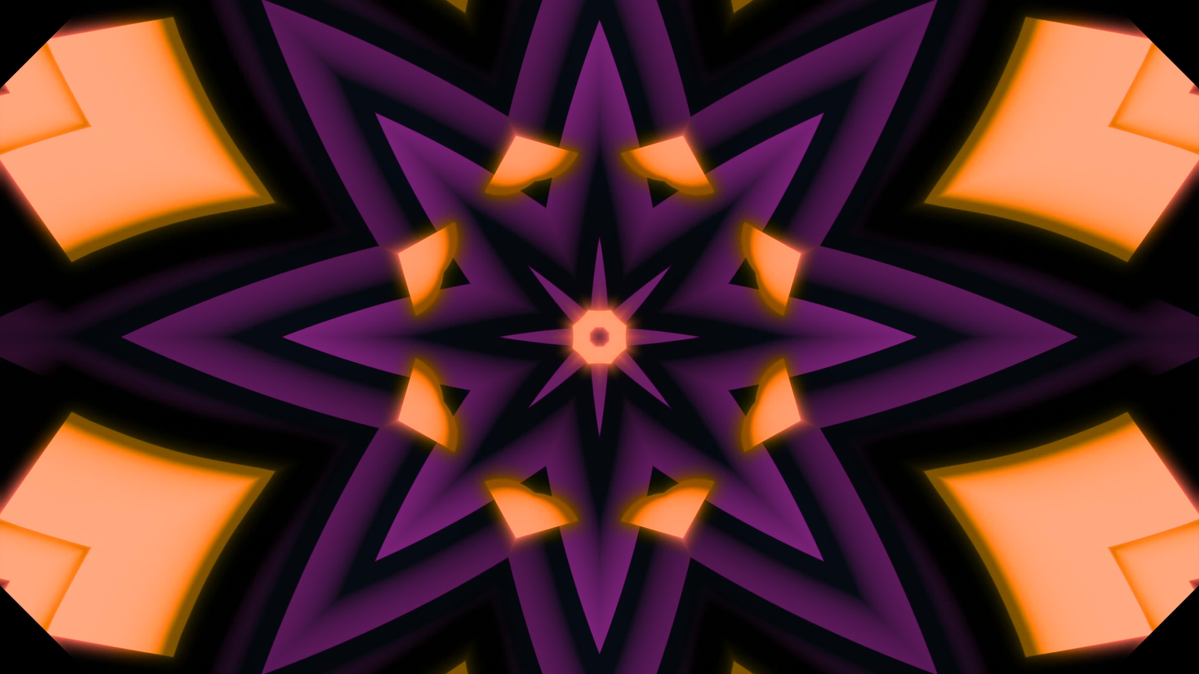 Moving pattern with pulsating shapes. Design. Star pattern with geometric shapes and psychedelic ...