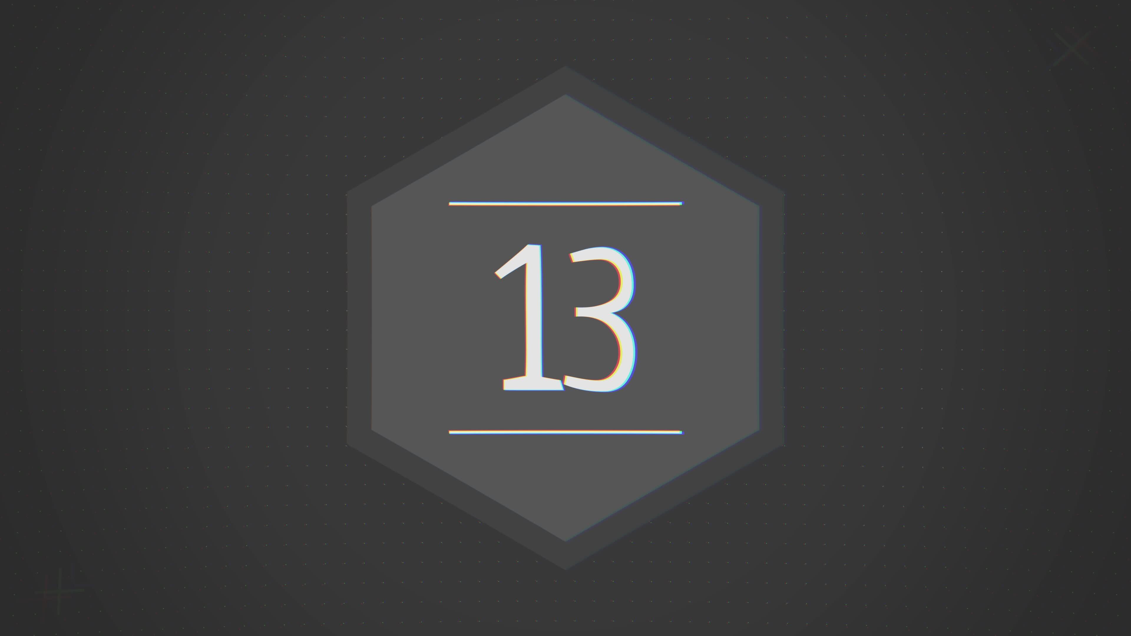 The number 13 appears black and white animation. Numbers Animation with ...