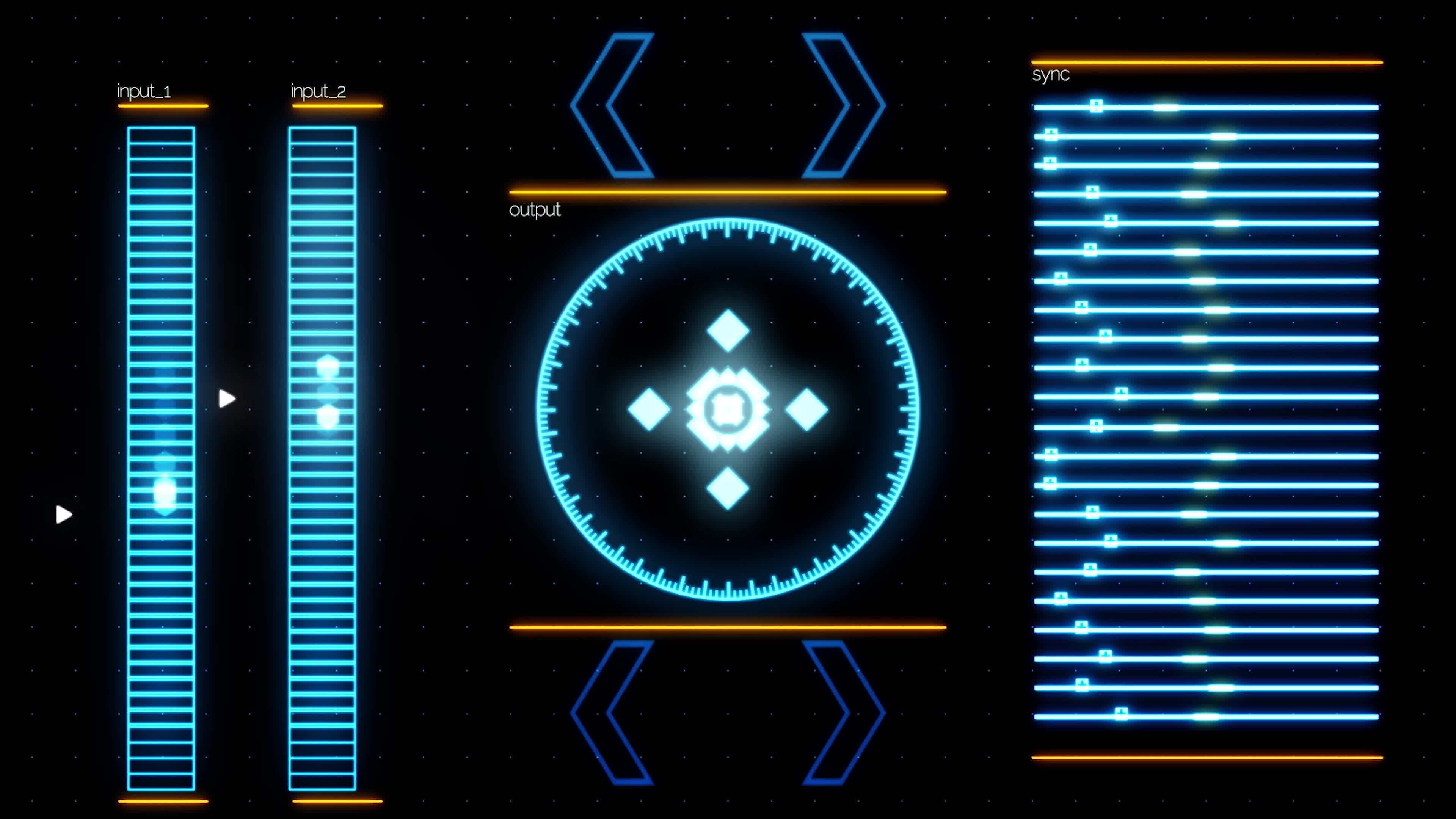 Close up for indicators of running computer program, abstract digital ...