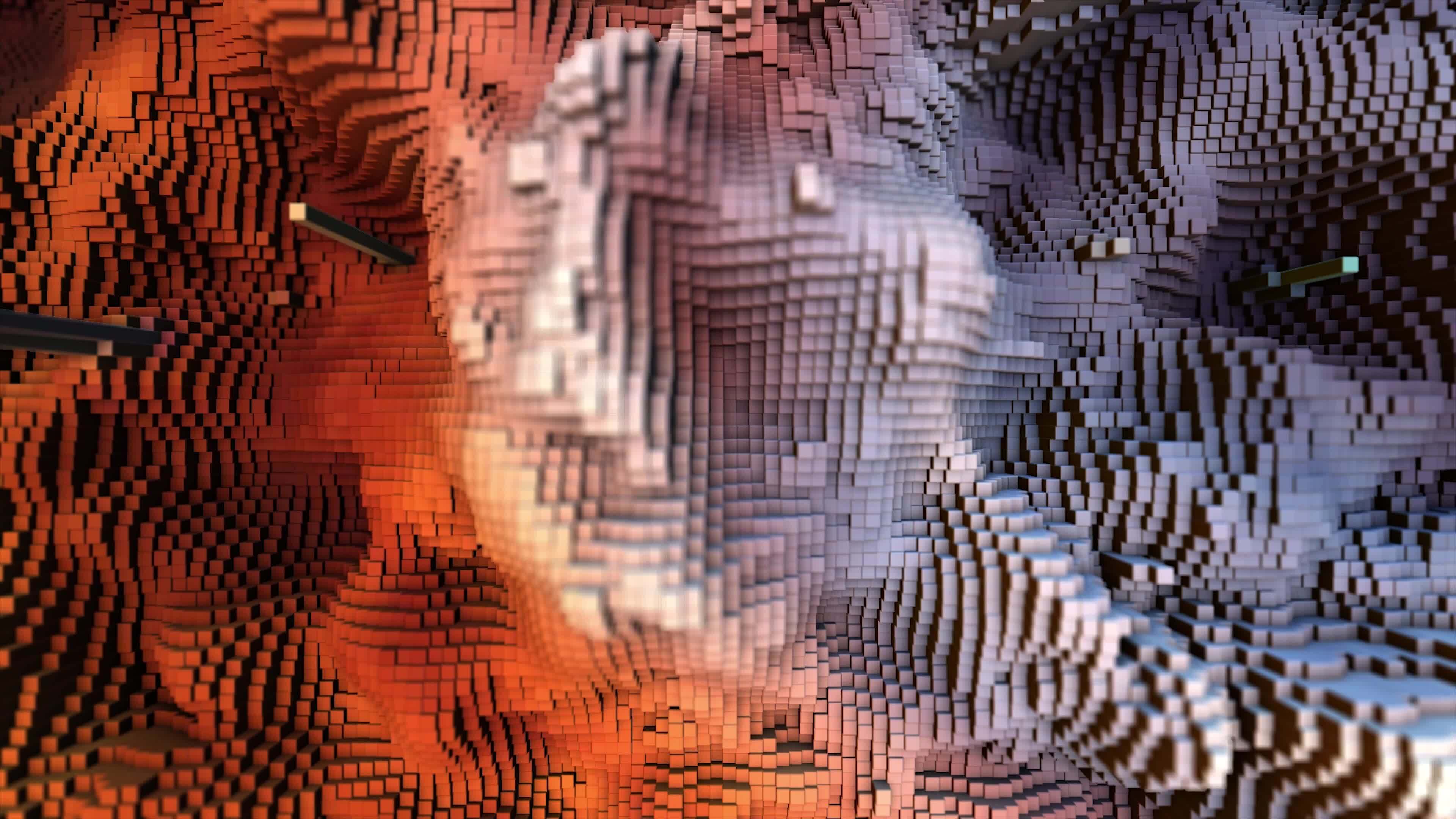 3d Abstract Cubes Form Background Seamless Loop Animation Wavy Surface With Ripples And