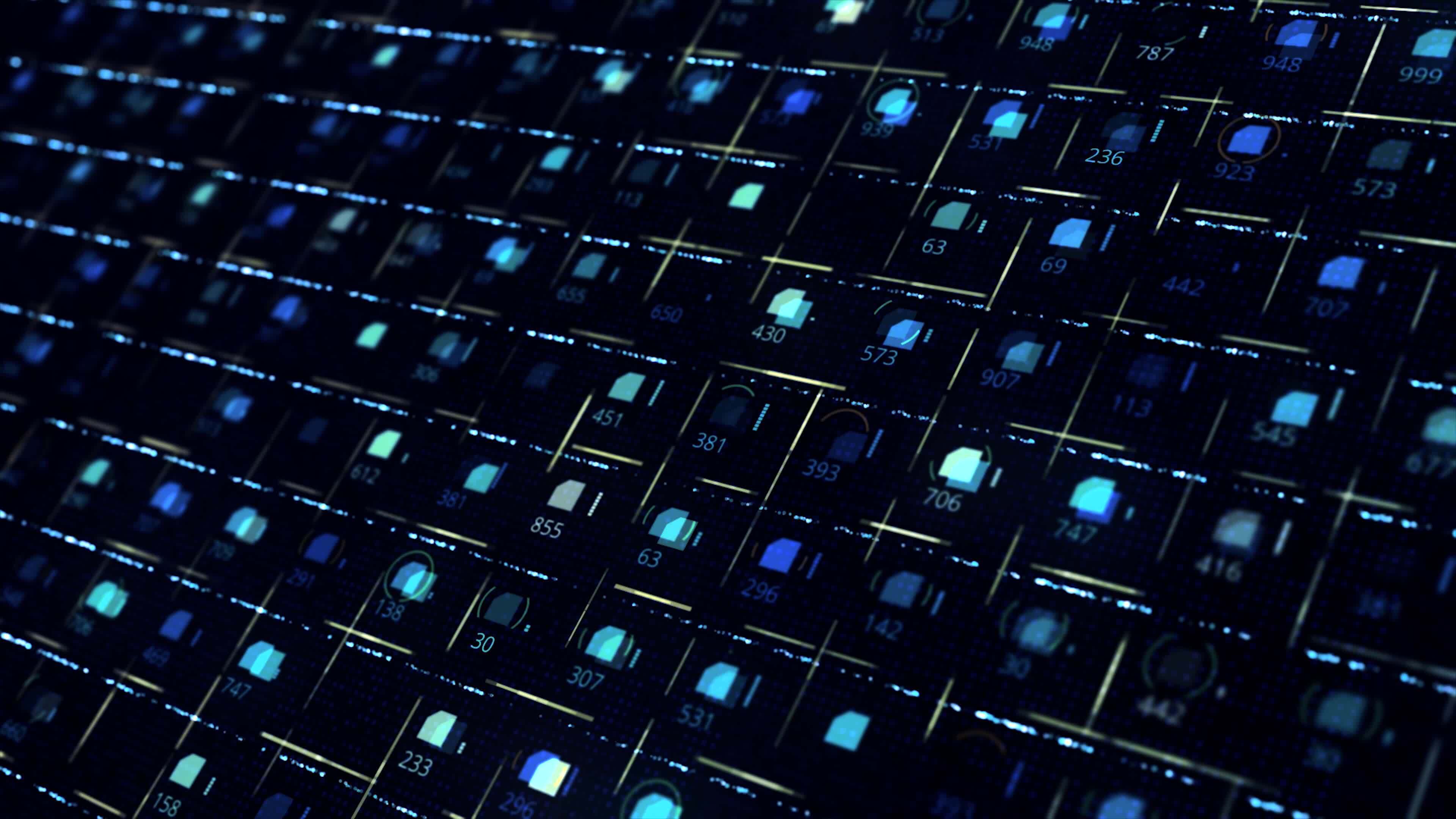 Futuristic Background Of Signals Moving Across Blue Circuit Board Animation Circuit Board With