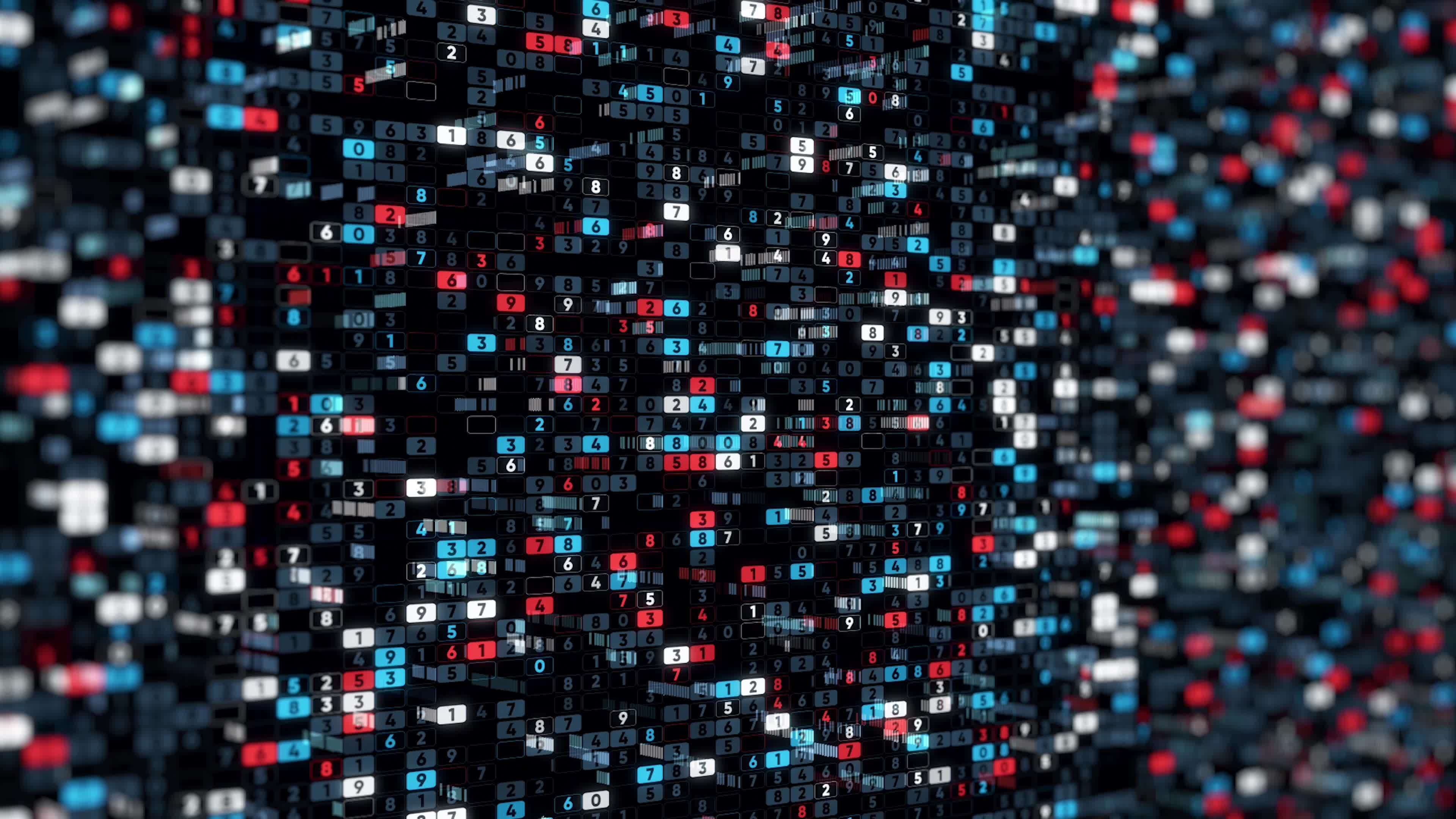 Abstract big data, digital code, futuristic informational technological ...