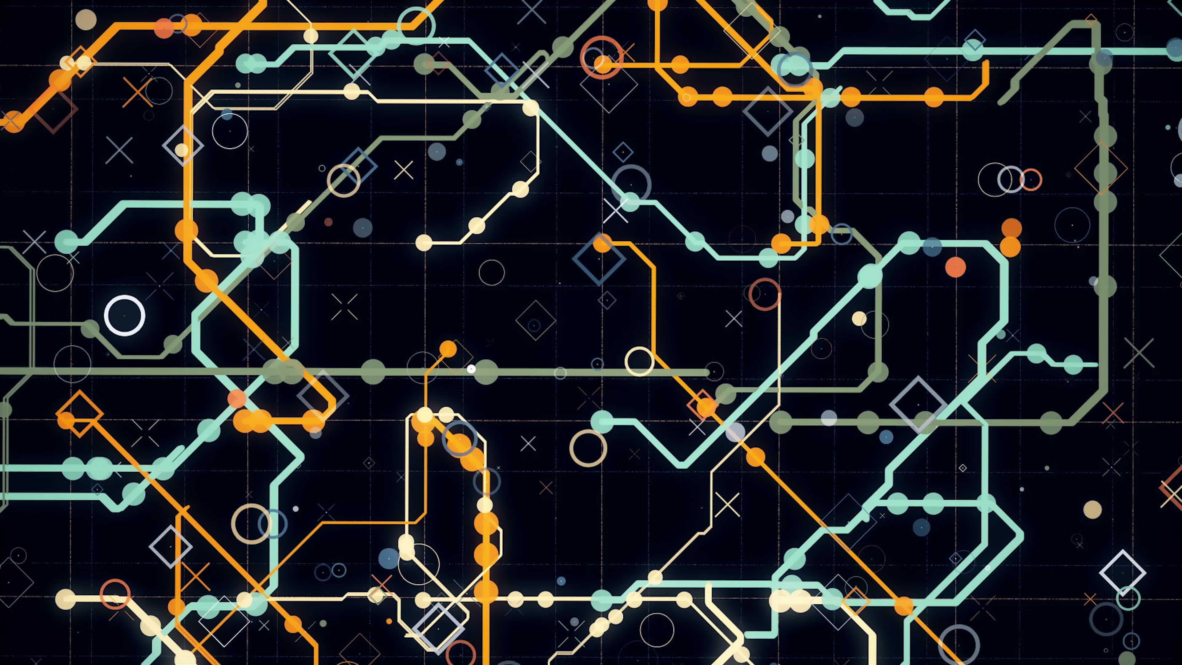 Abstract Futuristic Electronic Circuit Board With Electrical Signals