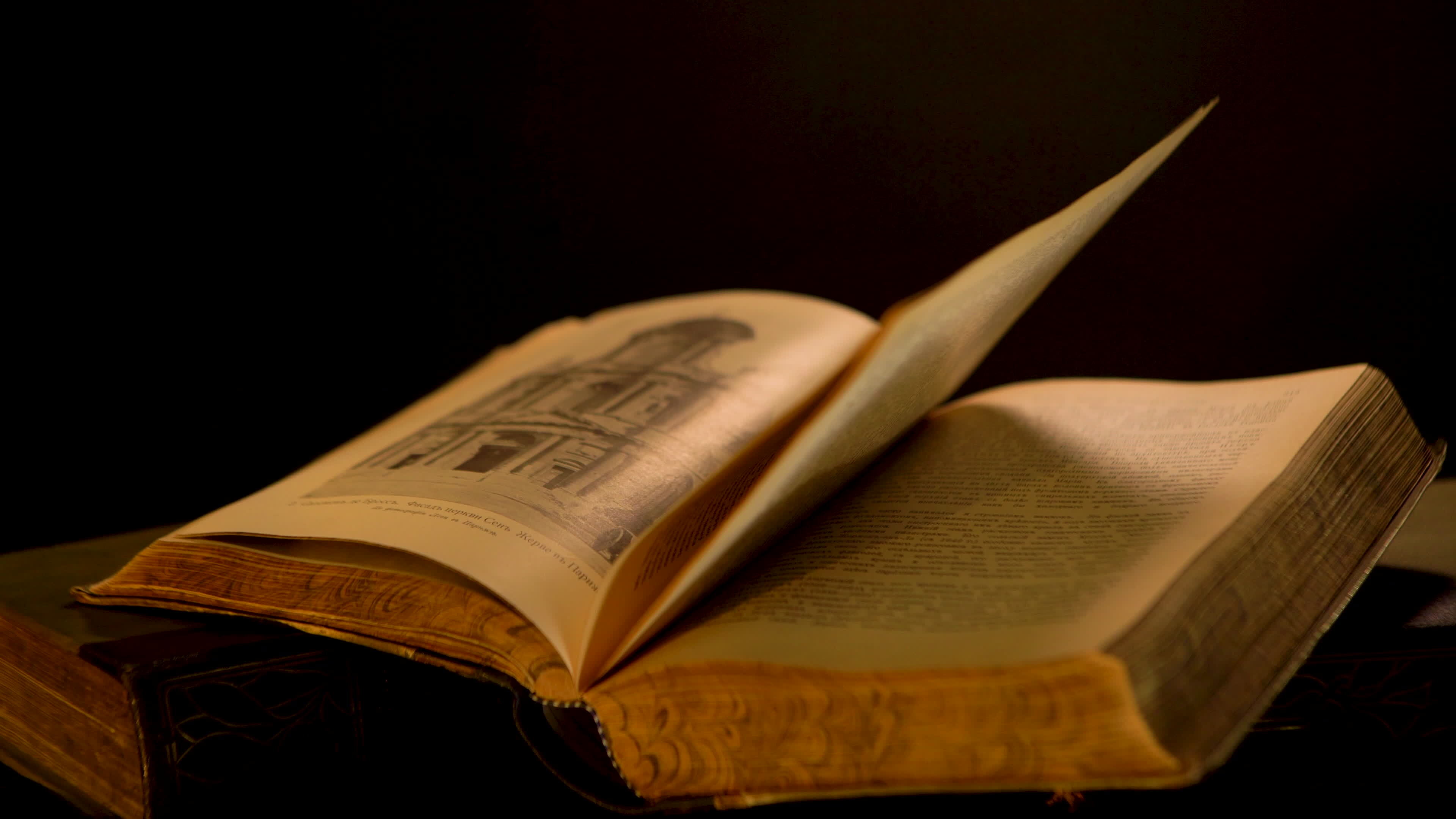 Pages of old book are turned over on isolated background. Stock footage ...