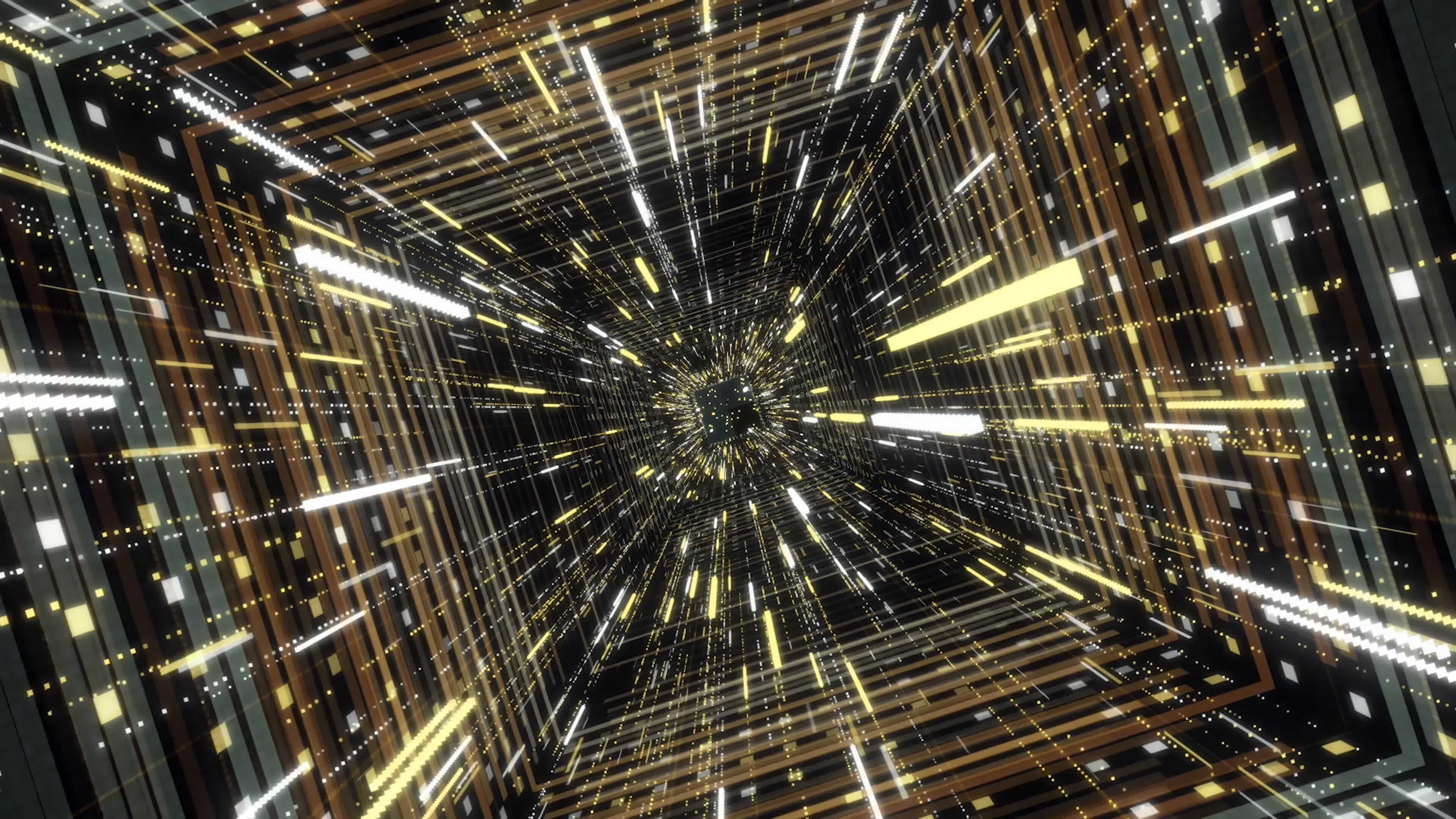Hyperspace jump through stars, time, and cosmic tunnel, seamless loop. Animation. Abstract ...
