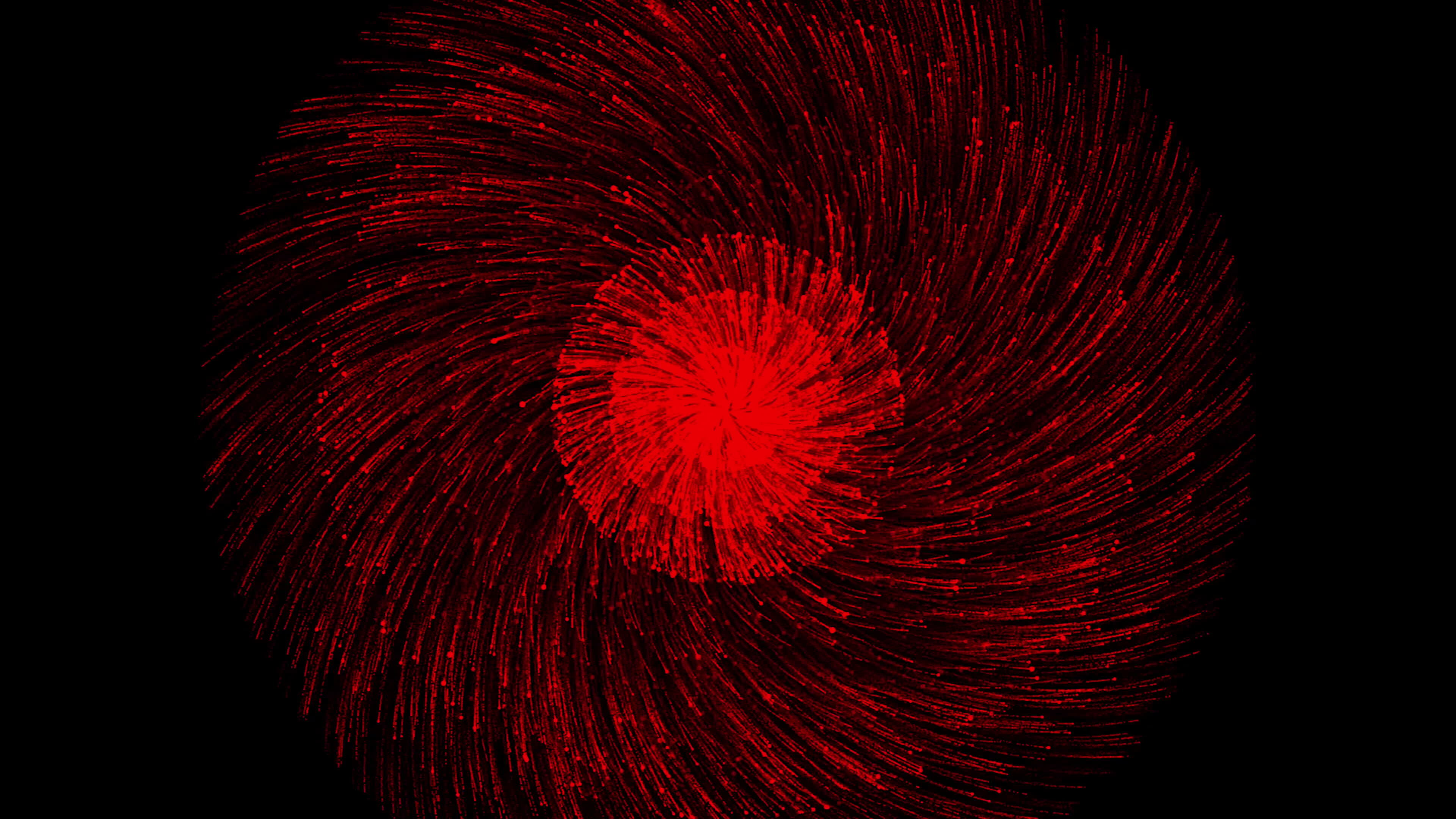 Abstract Spiral Rotating Glowing Red Lines Over Black Background Seamless Loop Animation Fast