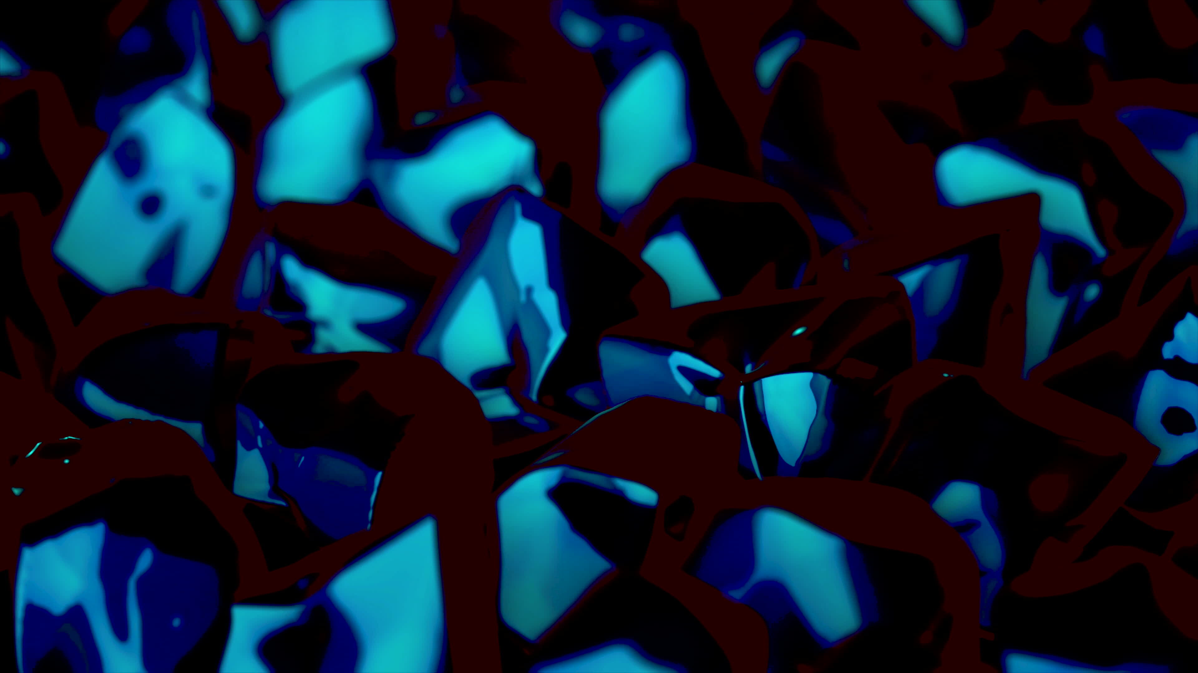 Abstract Black And Blue Sticky Texture Of Many Rotating Cubes Seamless Loop Animation