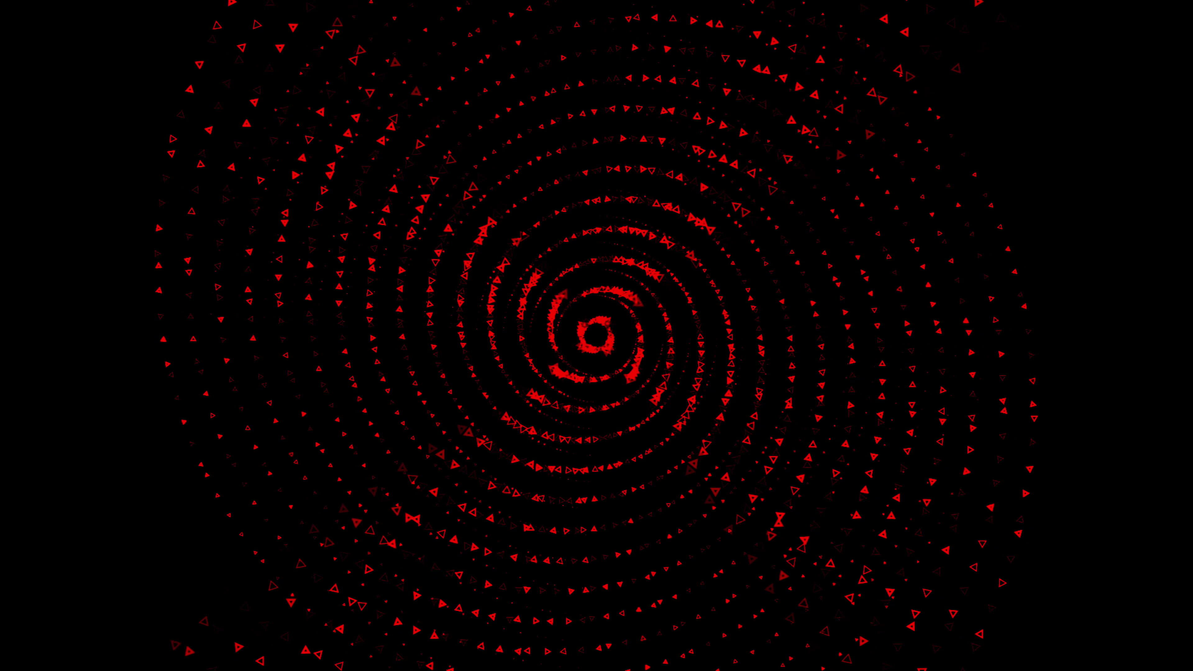 Abstract Breathtaking Vortex Formed By Rotating Triangles On Black Background Animation