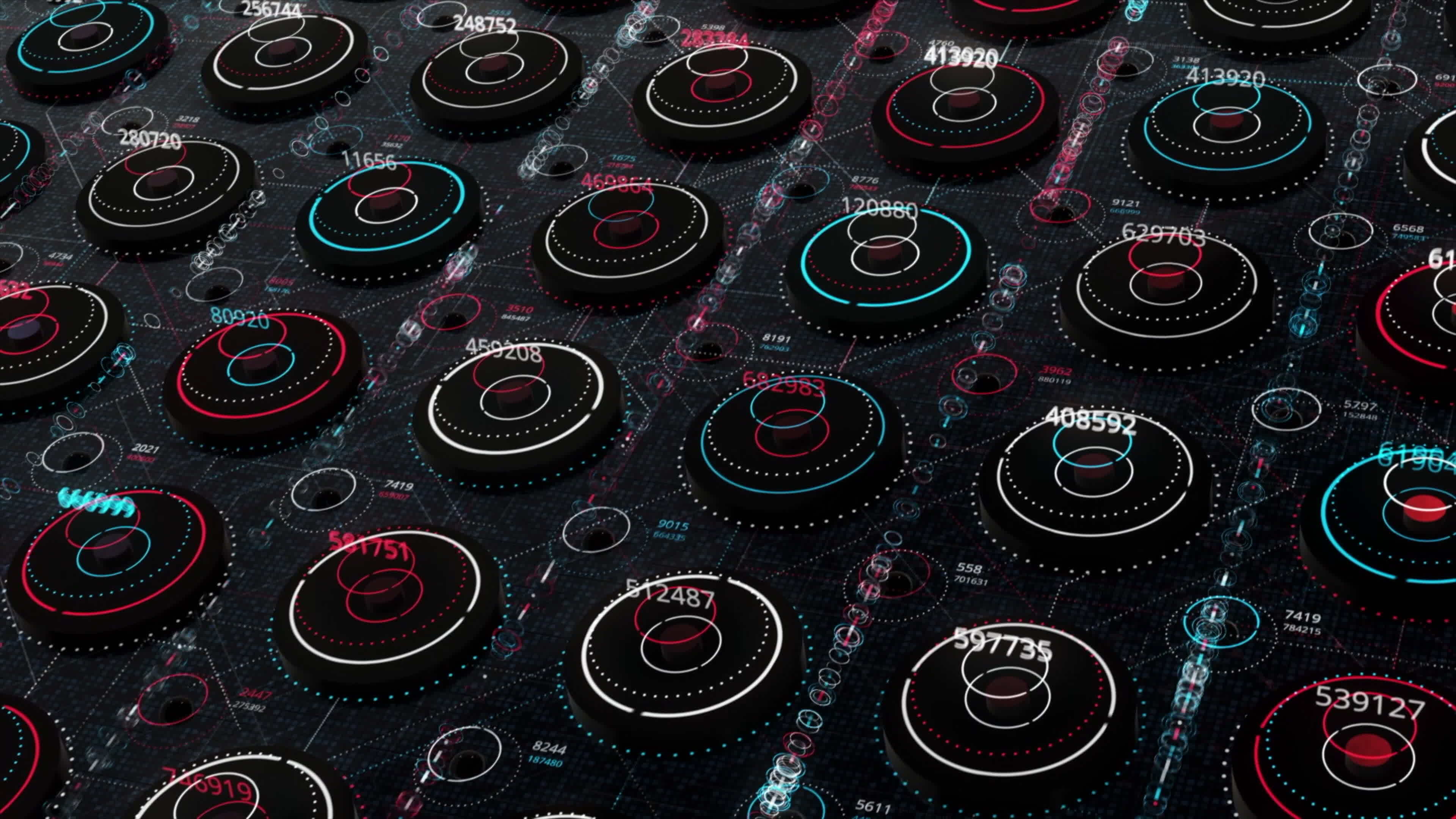 Futuristic Technological Abstract Motion Background Seamless Loop Animation Endless Rows Of