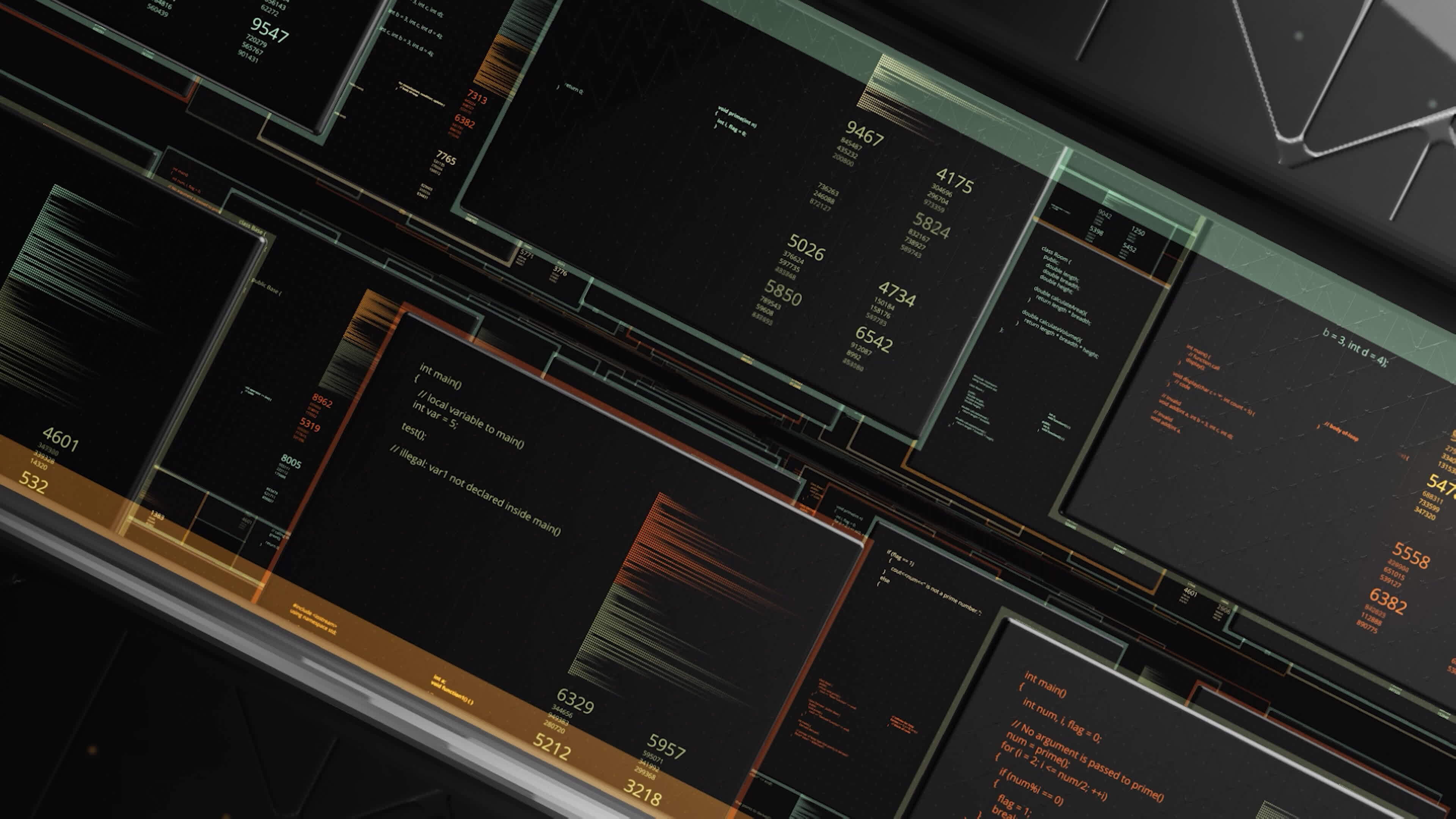 Abstract Screens With Digits Graphs Abstract Scientific Graphic Background Seamless Loop