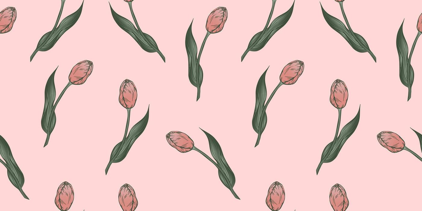 Tulip Seamless Pattern Vector Art Icons And Graphics For Free Download