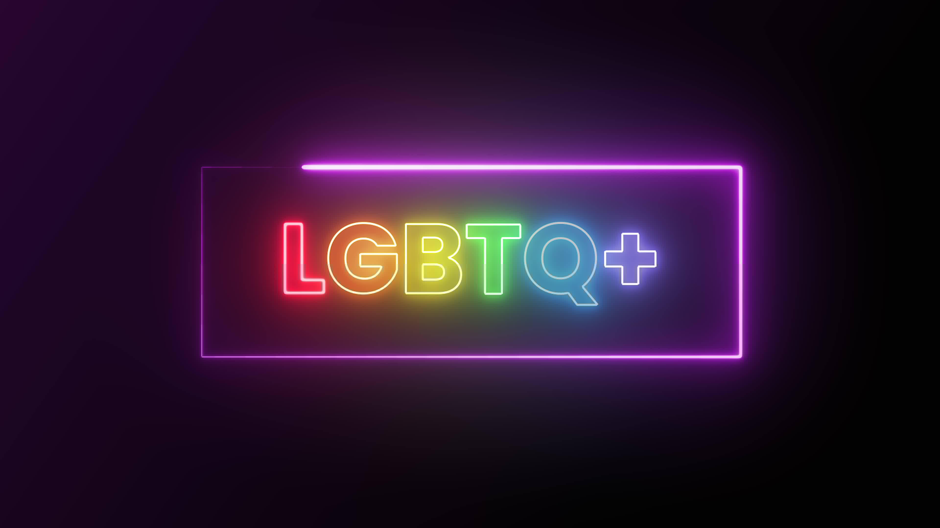 LGBTQ neon sign banner background. Pride concept. Gay pride LGBTQ 4k video animated. 42339611 ...