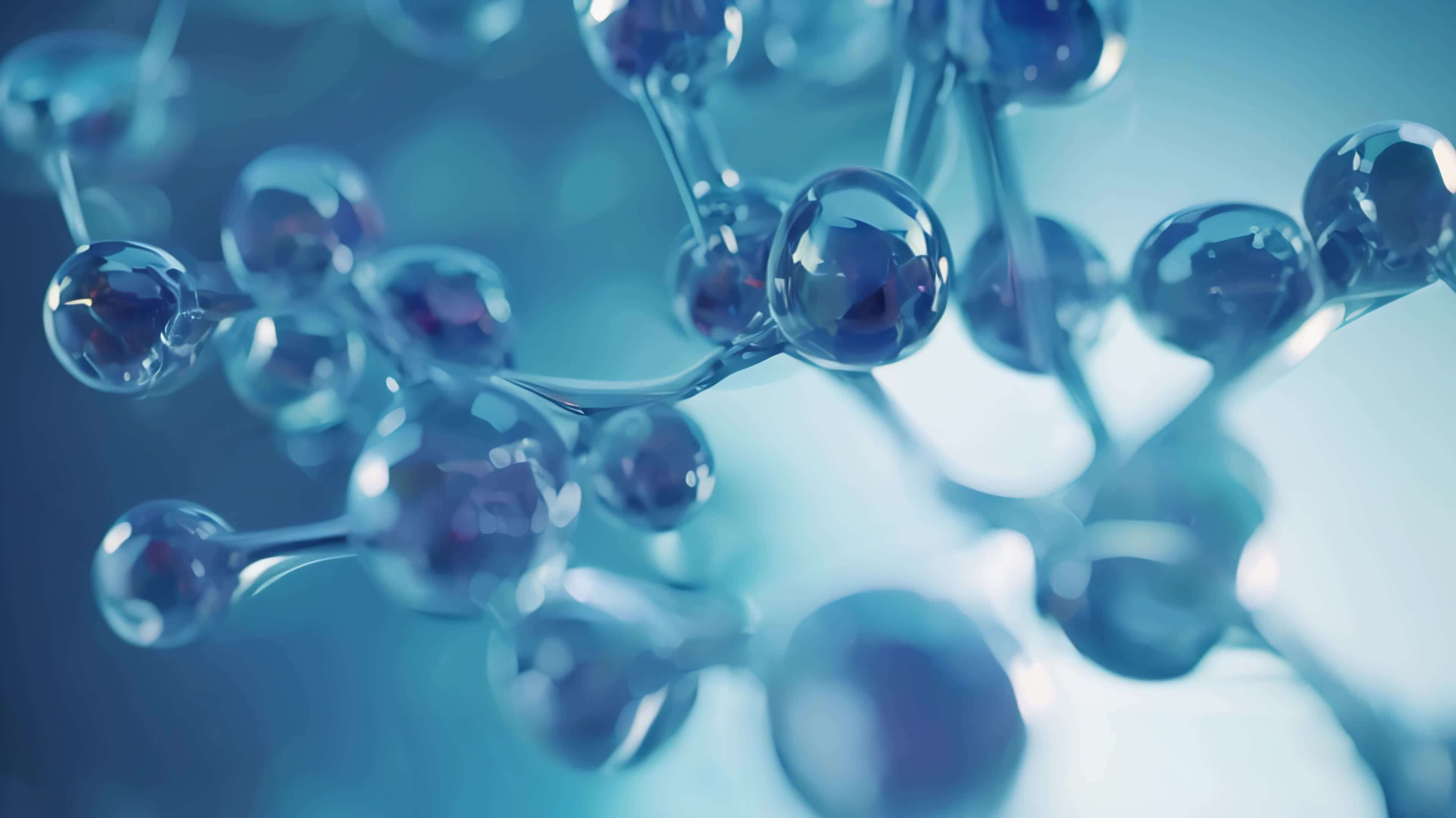 AI generated 3d render of molecule structure on blue background ...