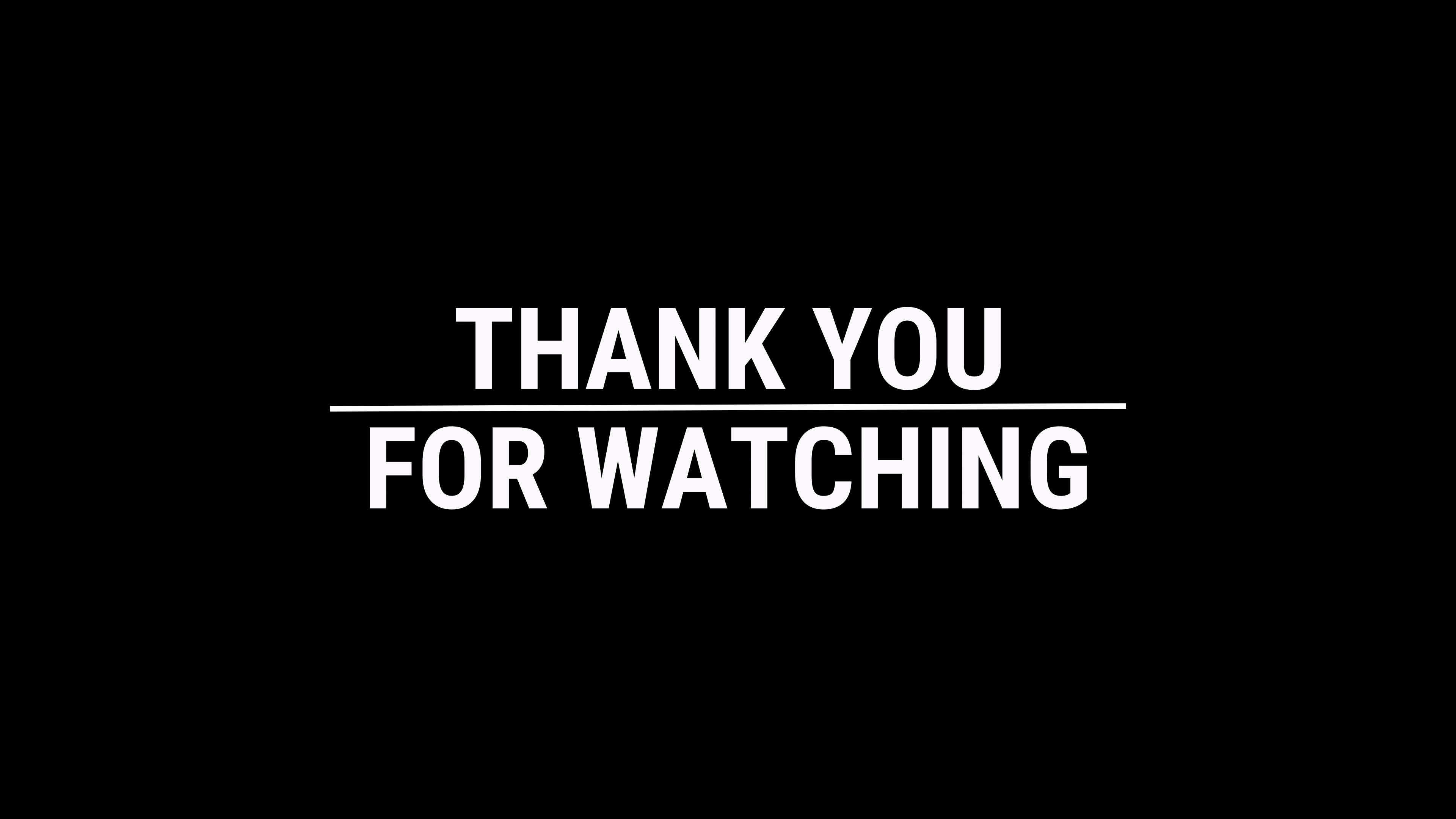 Thank you for watching animation, motion graphics, Thank you for watching text animation, black ...