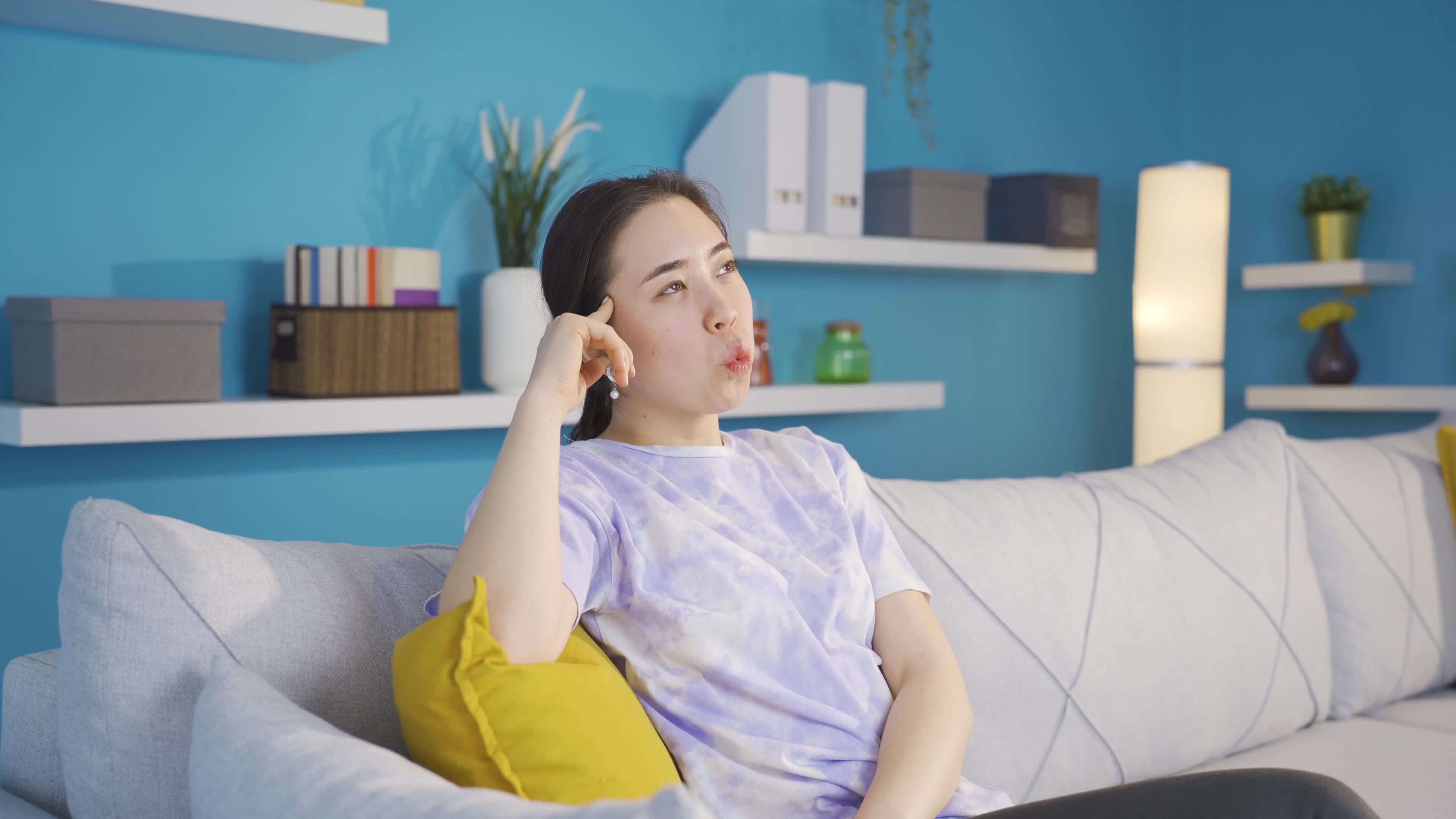 Delightful and peaceful Asian young woman whistling. 42543795 Stock ...