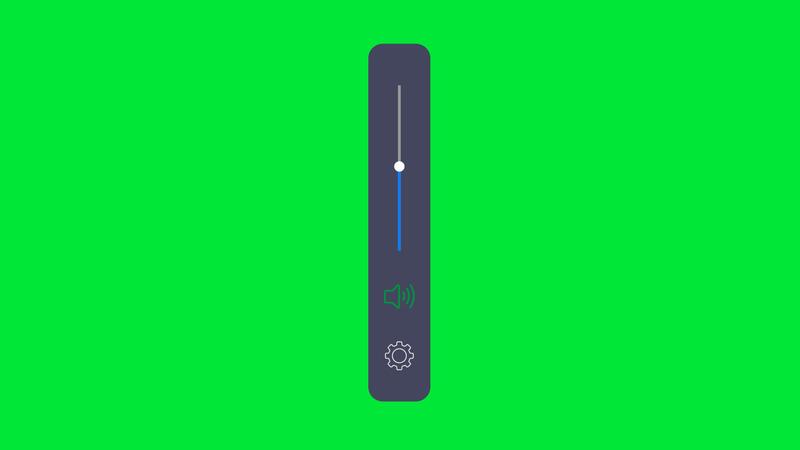 Mobile Volume up down Slider Bar animation Green screen. Sound volume ...