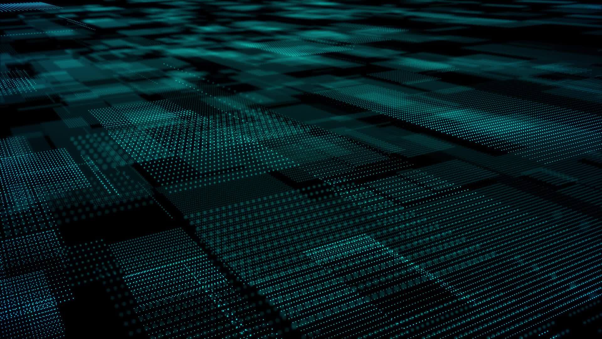 Stylish blue green abstract technology background with a glowing grid ...