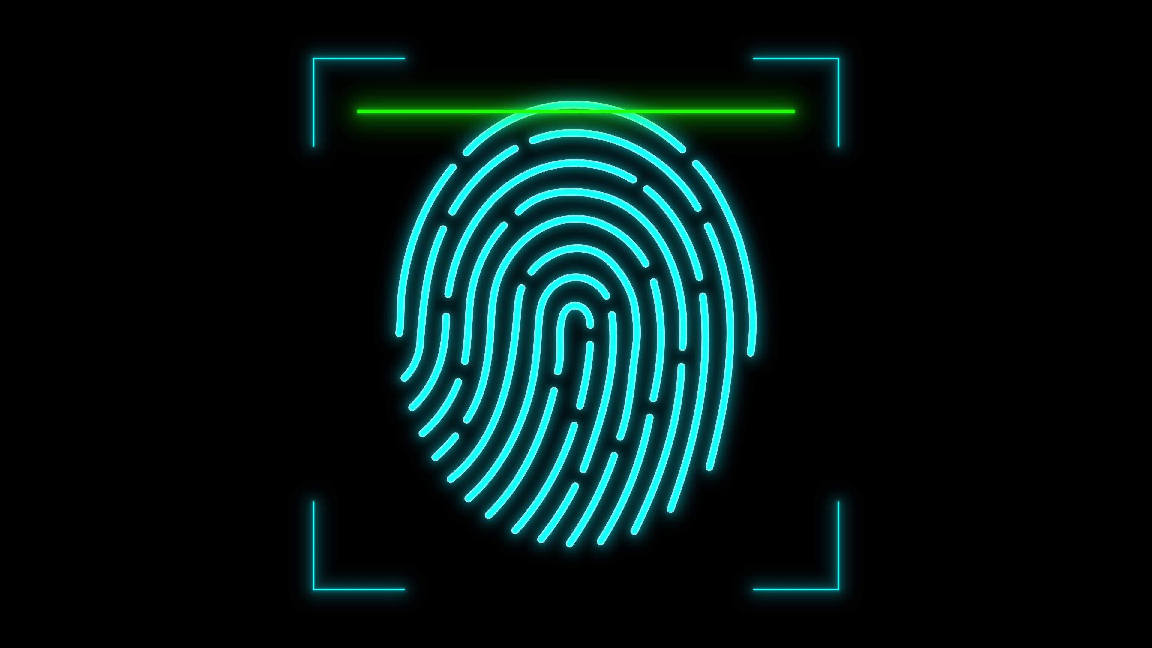 Fingerprint Scanner Animation On Green Screen Background. Digital ... Fingerprint Scanner Animation On Green Screen Background. Digital ...