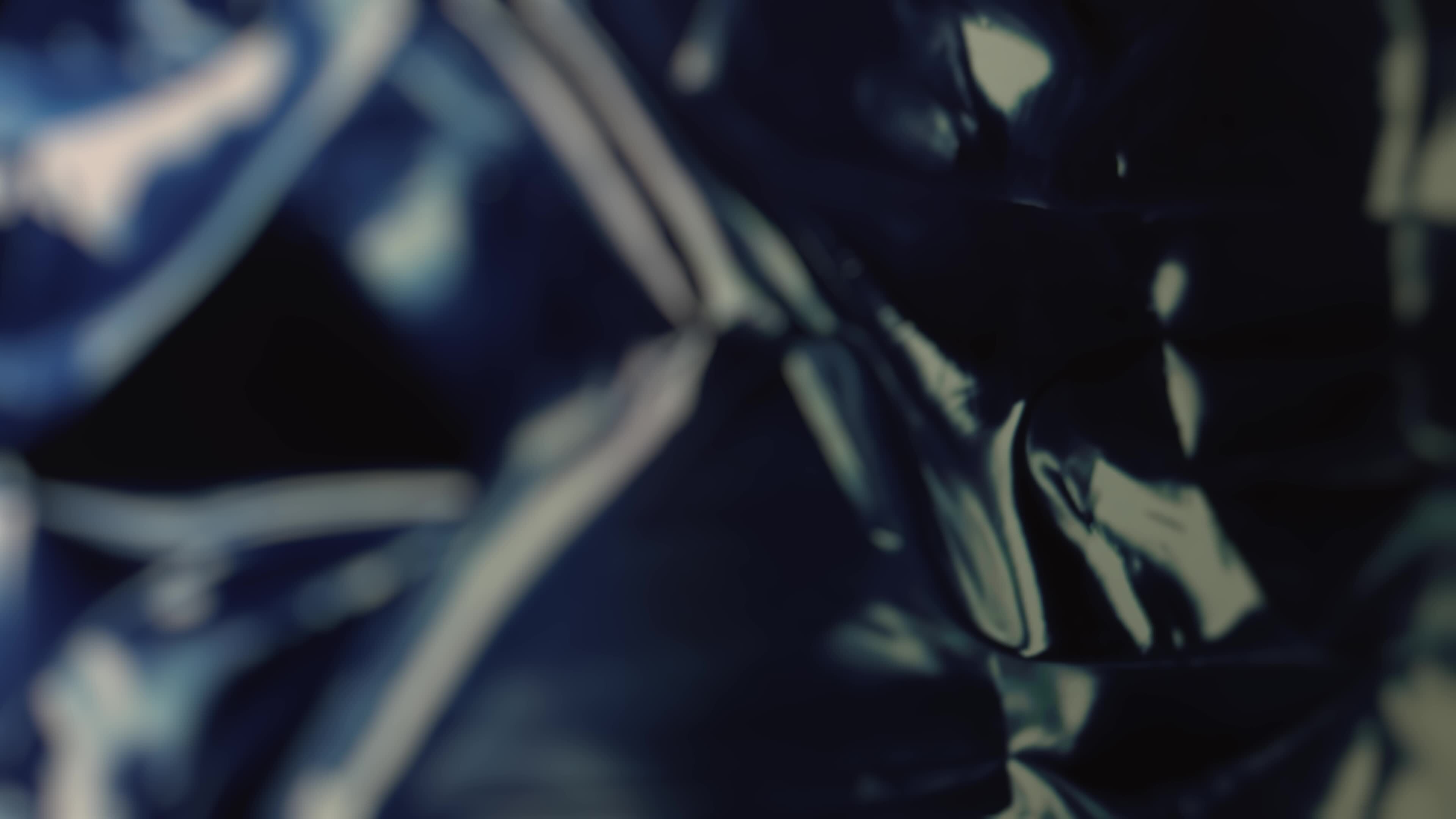 Abstract Background Crumpled Foil Ragged Texture Blue Highlights Image Duplication Effect