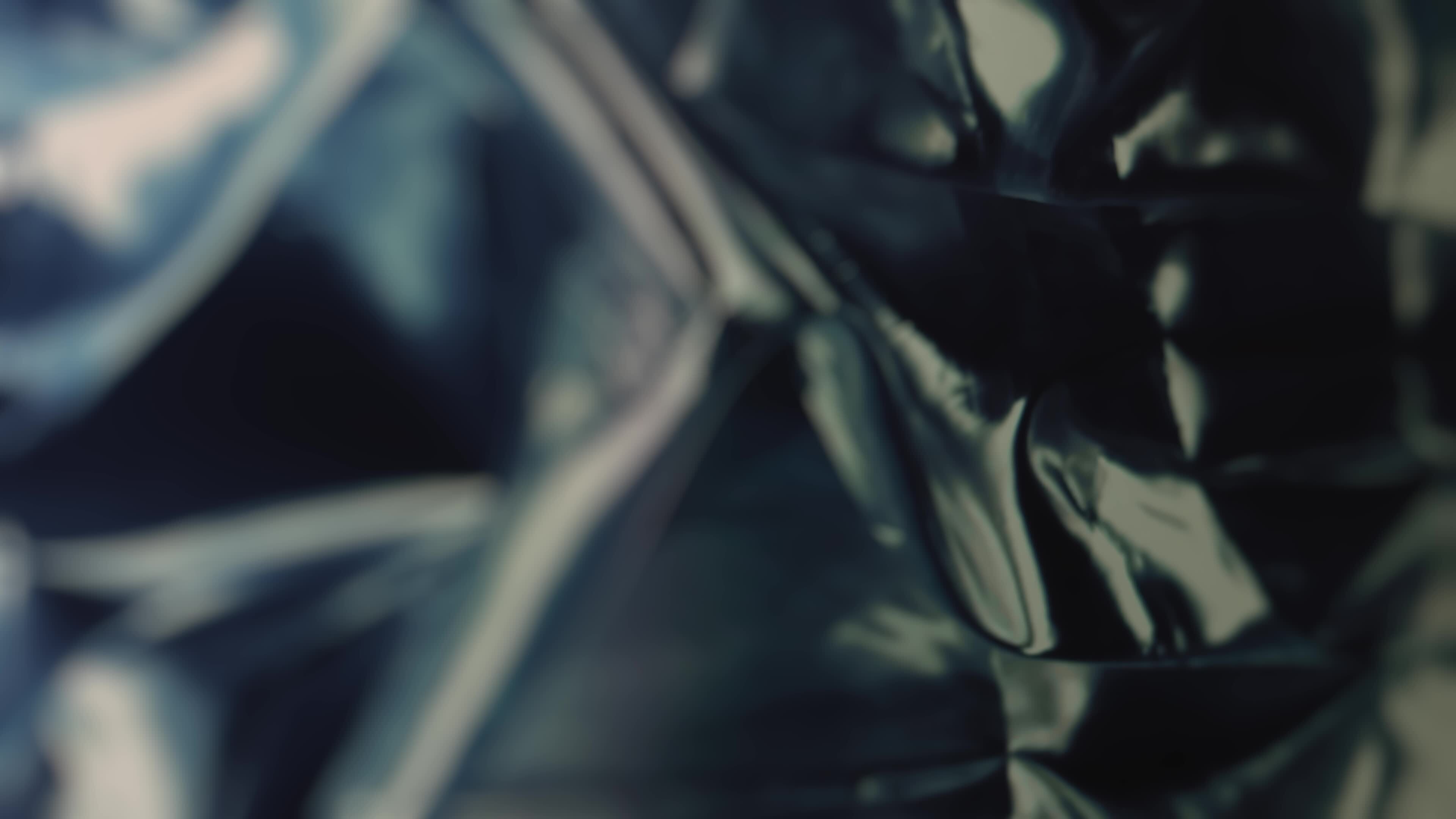 Metallic Abstract Background Of Crumpled Foil Image Duplication Effect