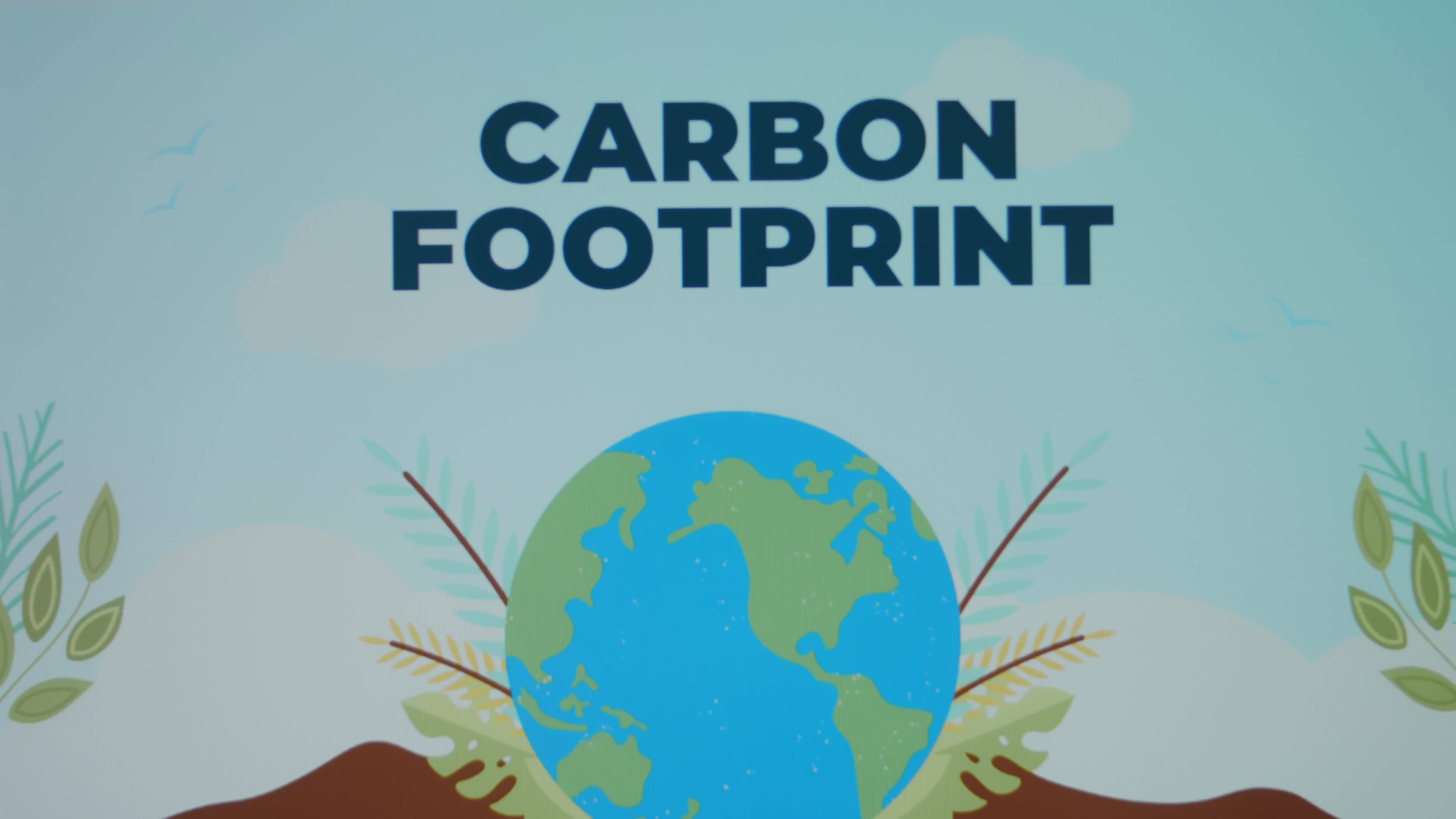 Carbon Footprint inscription with waves effect. Graphic presentation of ...