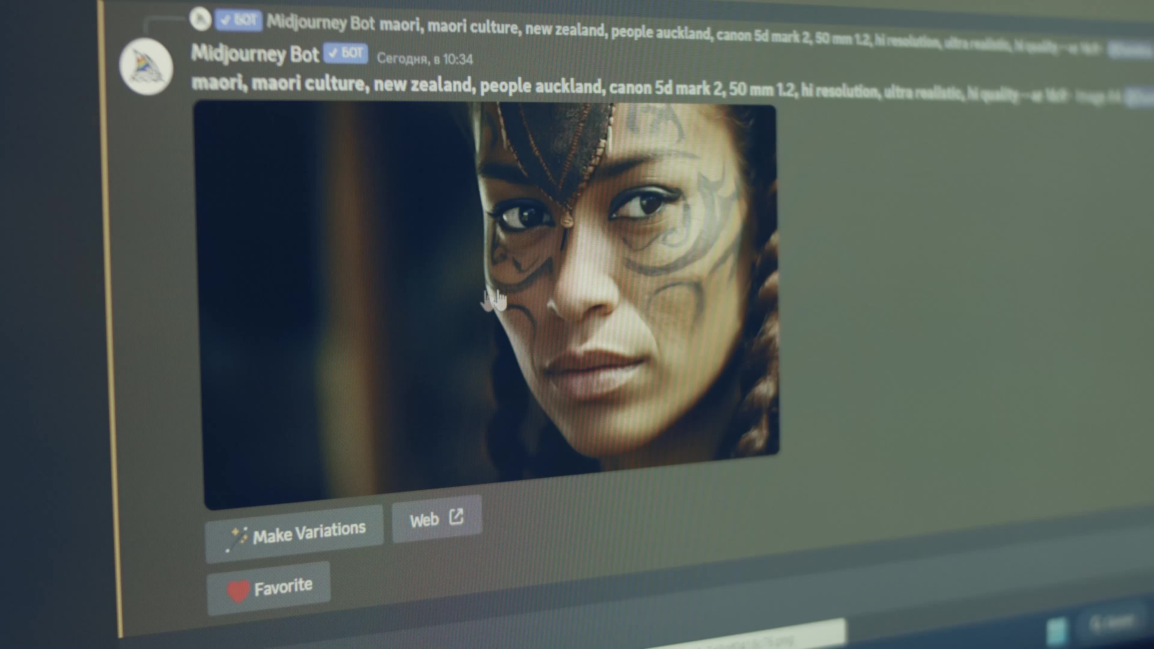 AI Generated Generation process of artistic content by AI on computer ...