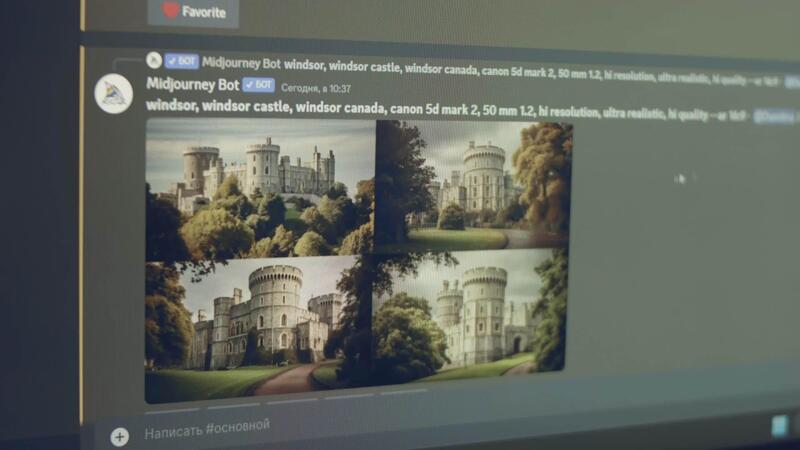 AI Generated Generation process of artistic content by AI on computer ...