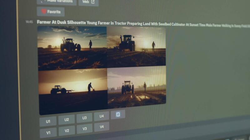 AI Generated Generation process of artistic content by AI on computer ...