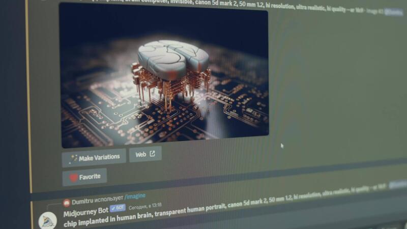 AI Generated Generation process of artistic content by AI on computer ...